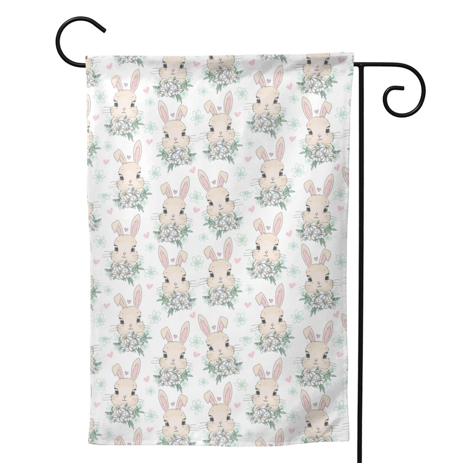 Sigee Rabbit And Flower for Live Happy Decorative Small Garden Flag ...