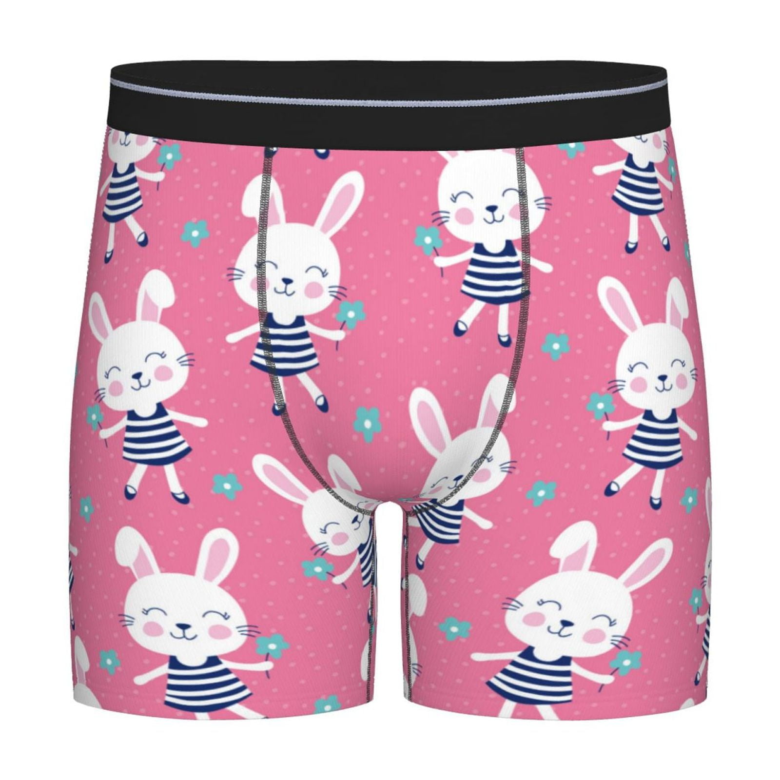Sigee Rabbit Holding Flowers for Men's Boxer Briefs,Moisture Wicking ...