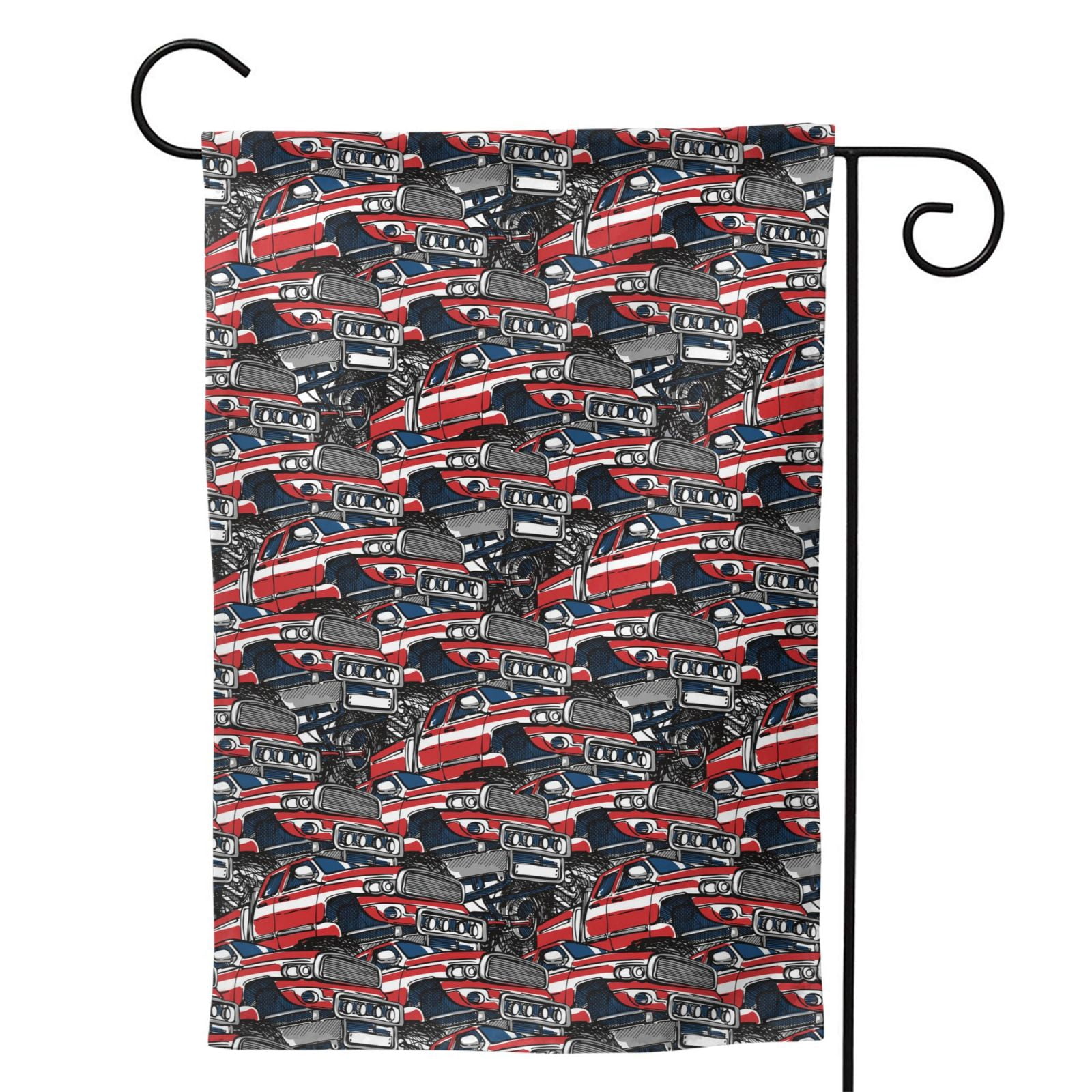 Sigee Red And Blue Cars for Live Happy Decorative Small Garden Flag ...
