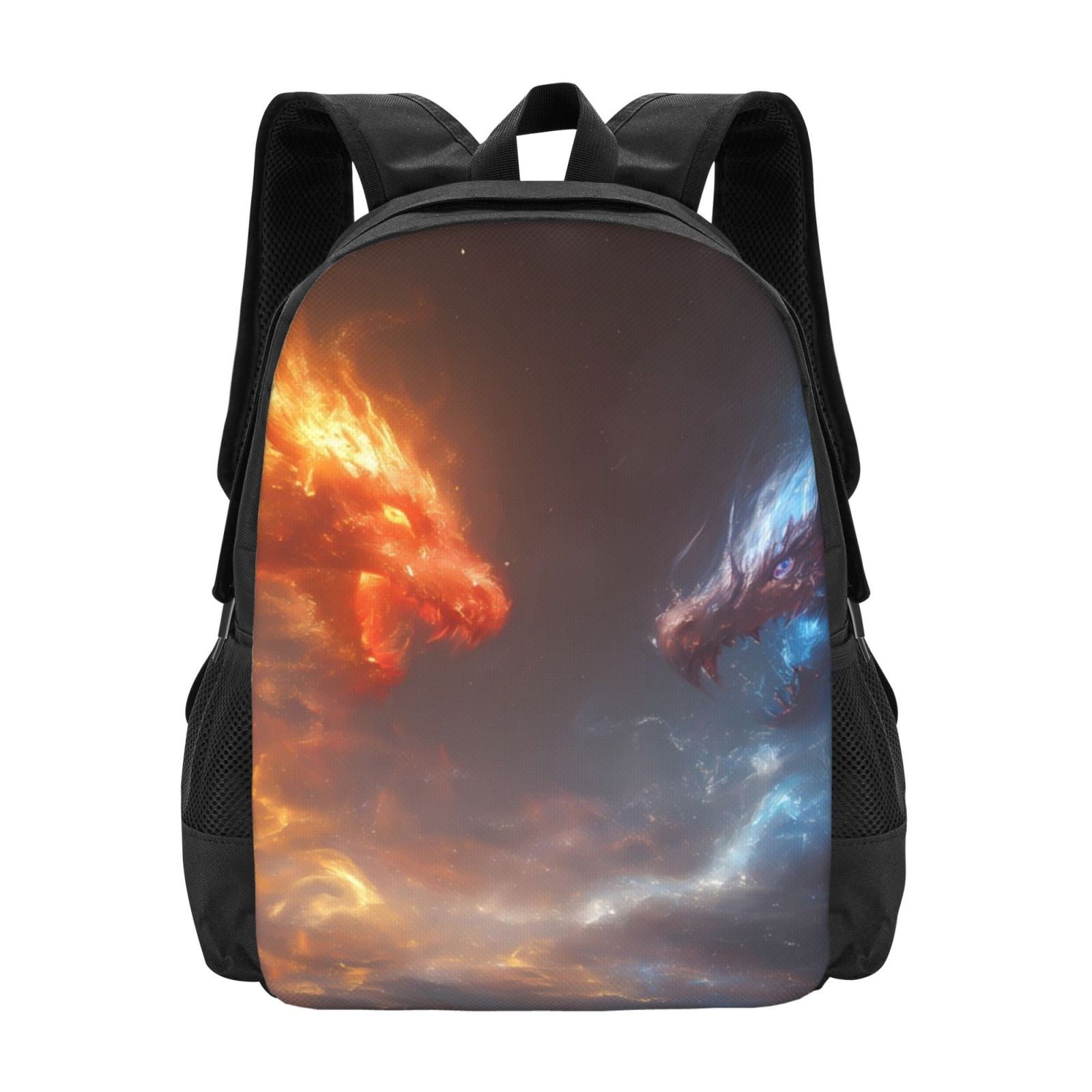 Sigee Red And Blue Fire Dragon D for Simple large capacity backpack ...