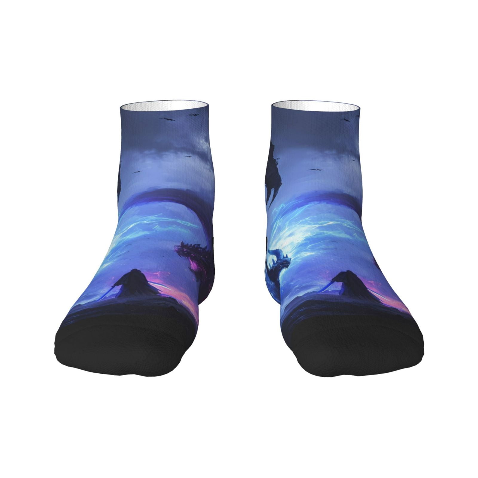 Sigee Red And Blue Fire Dragon for Crew Soft Moisture-wicking Socks ...