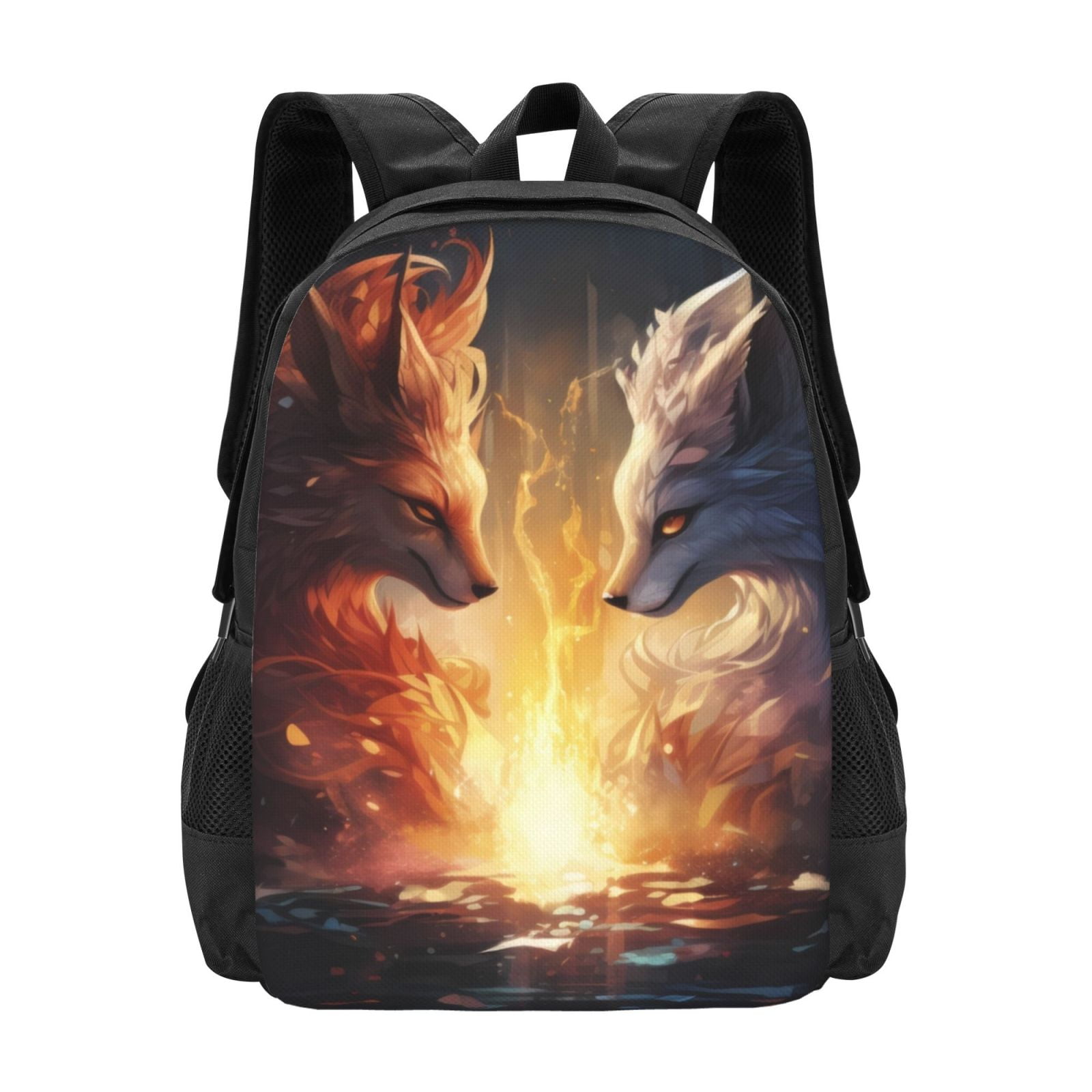 Sigee Red And White Flame Fox for Simple large capacity backpack Travel ...