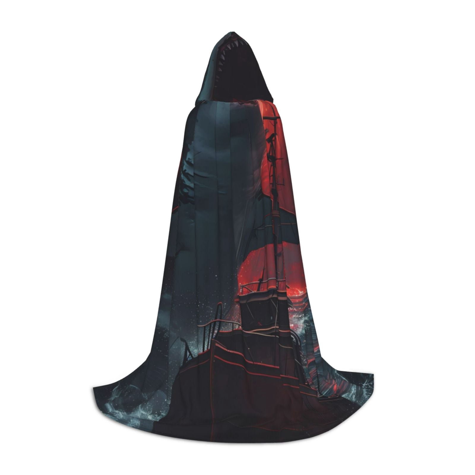 Sigee Red Moon Shark Sailboat for Hooded Cape For Teenagers Hood ...