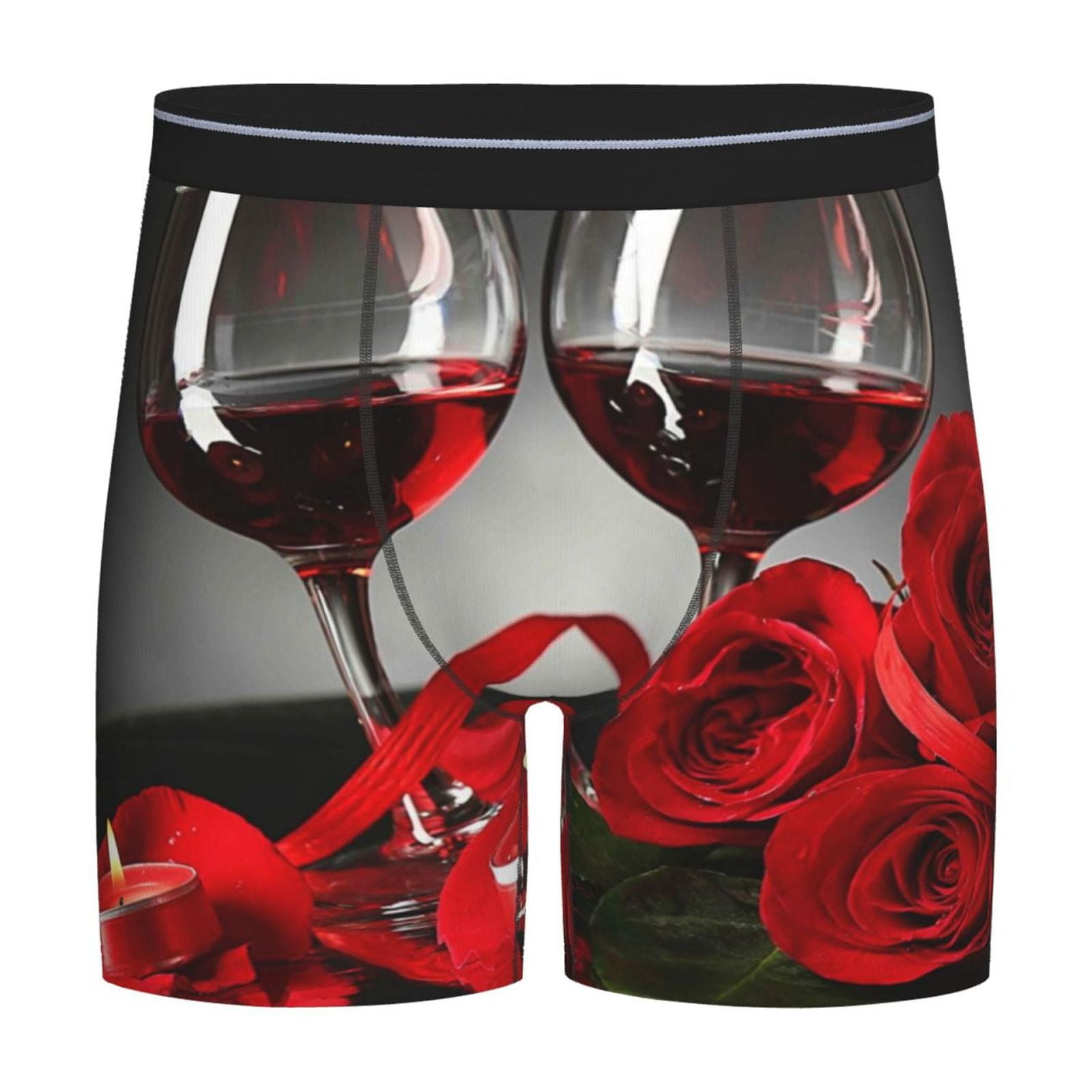 Sigee Red Wine Rose for Men's Boxer Briefs,Moisture Wicking and ...