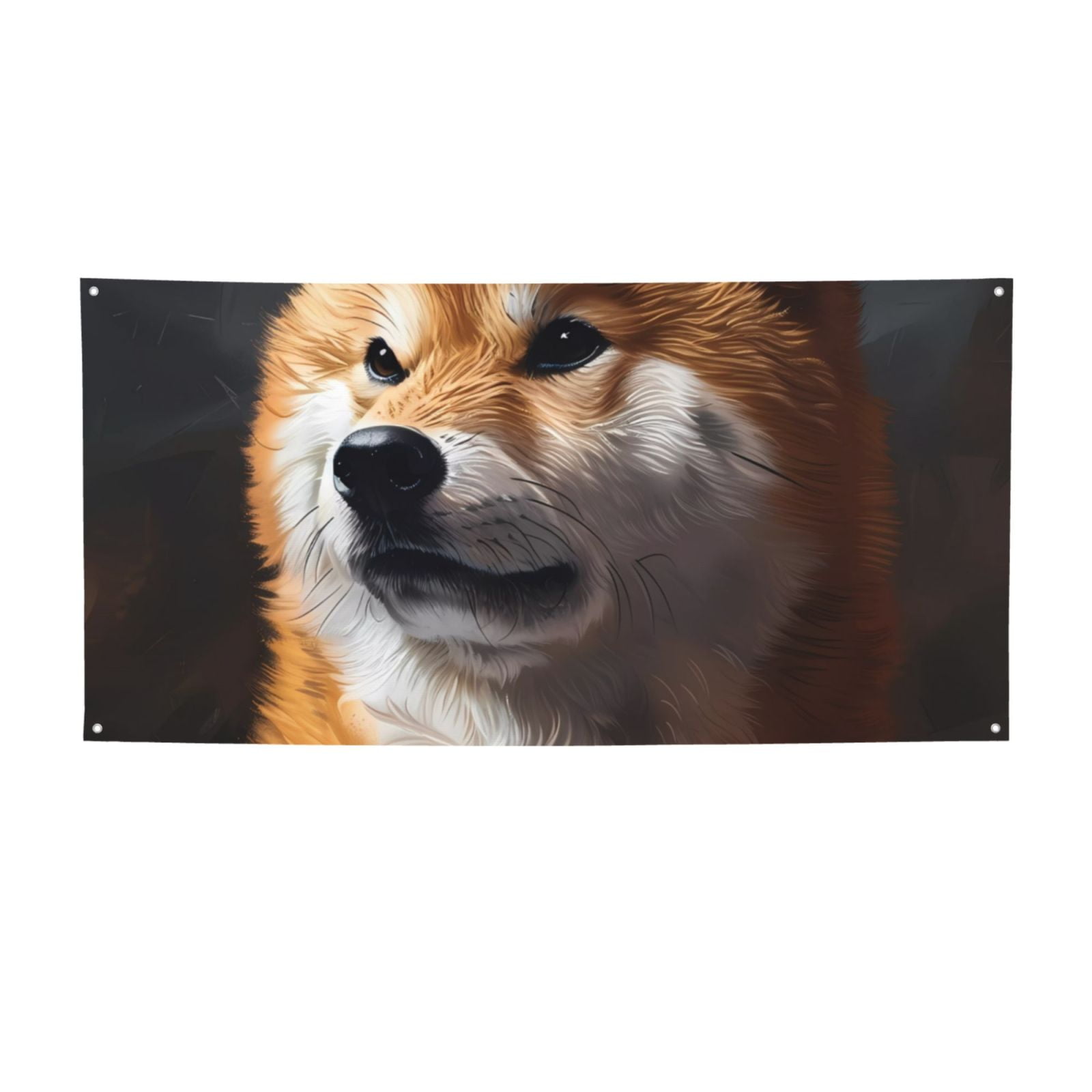 Sigee Regal Shiba Inu for Large Happy Holiday Banner for Outdoor Indoor ...