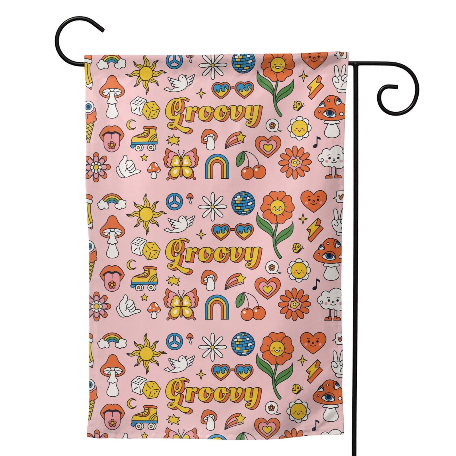 Sigee Retro 70s Hippie for Live Happy Decorative Small Garden Flag ...