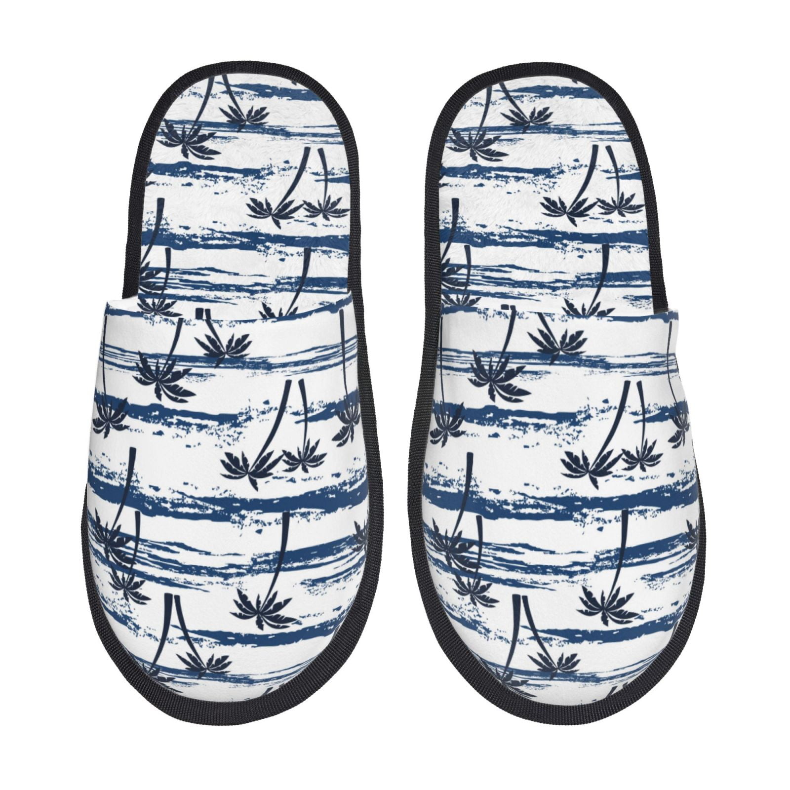 Sigee Retro Coconut Tree for Cozy Furry Slippers Super Soft Indoor and ...