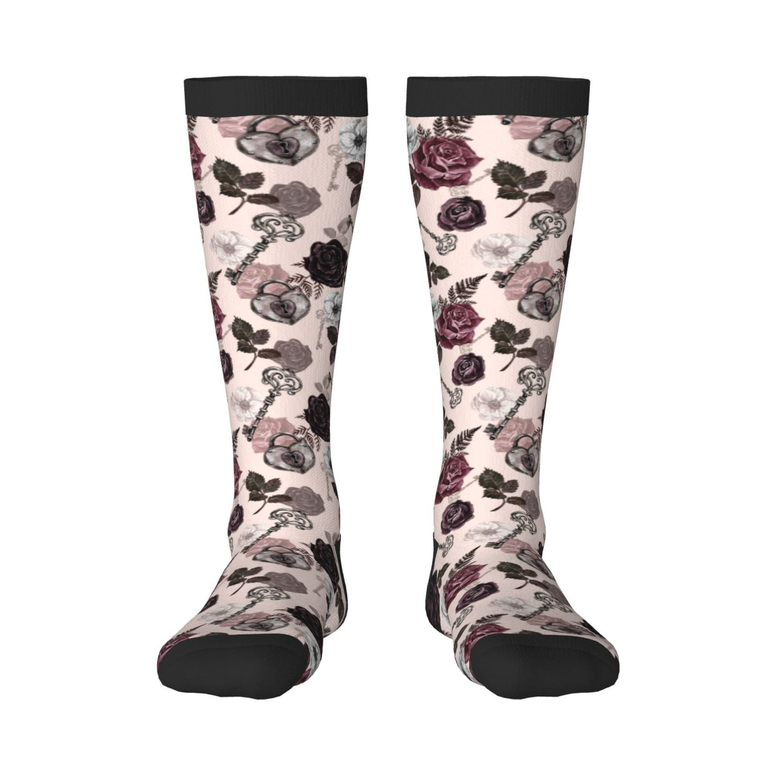 Sigee Retro Red Black Roses for Socks for Men Women Gifts for Him ...