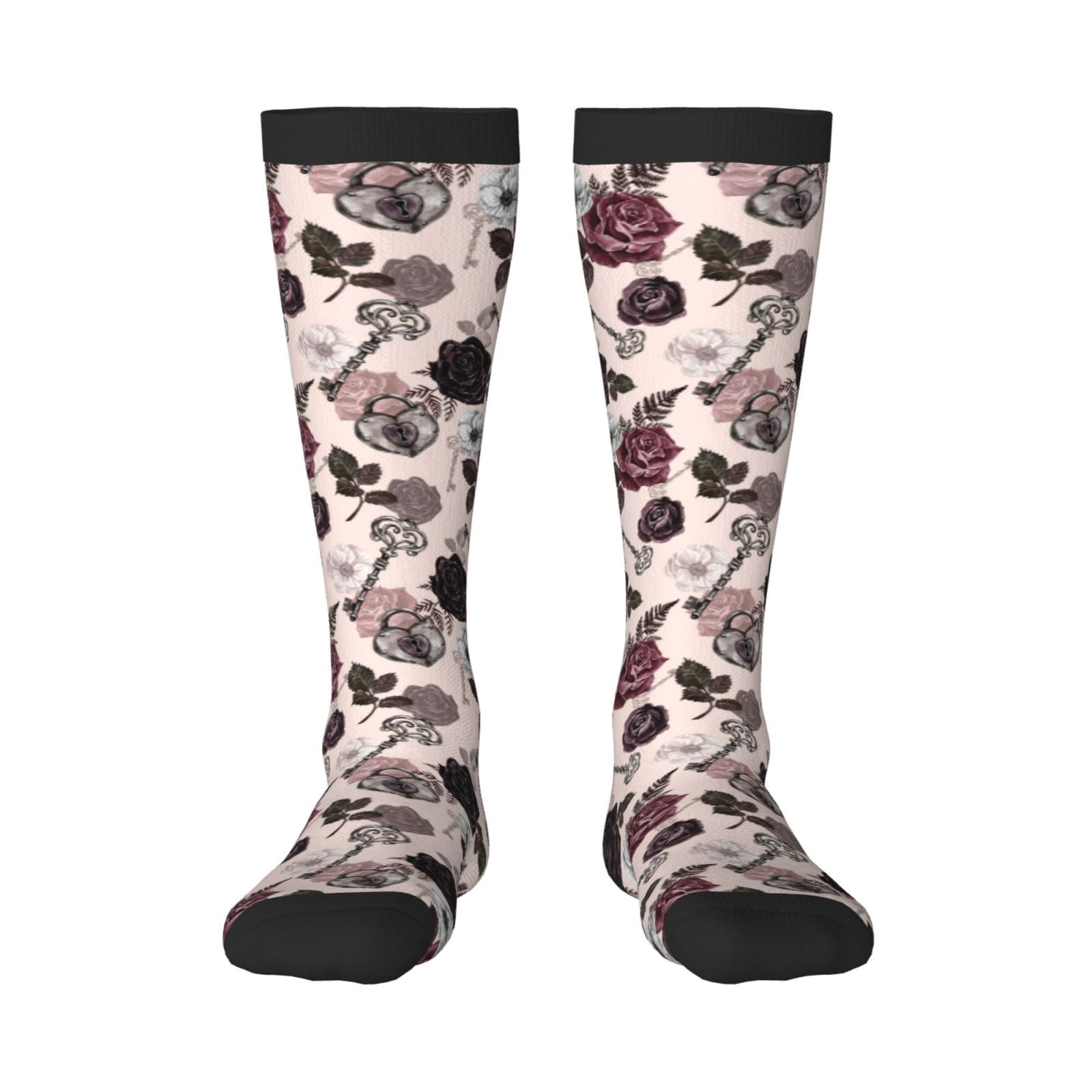 Sigee Retro Red Black Roses for Socks for Men Women Gifts for Him ...