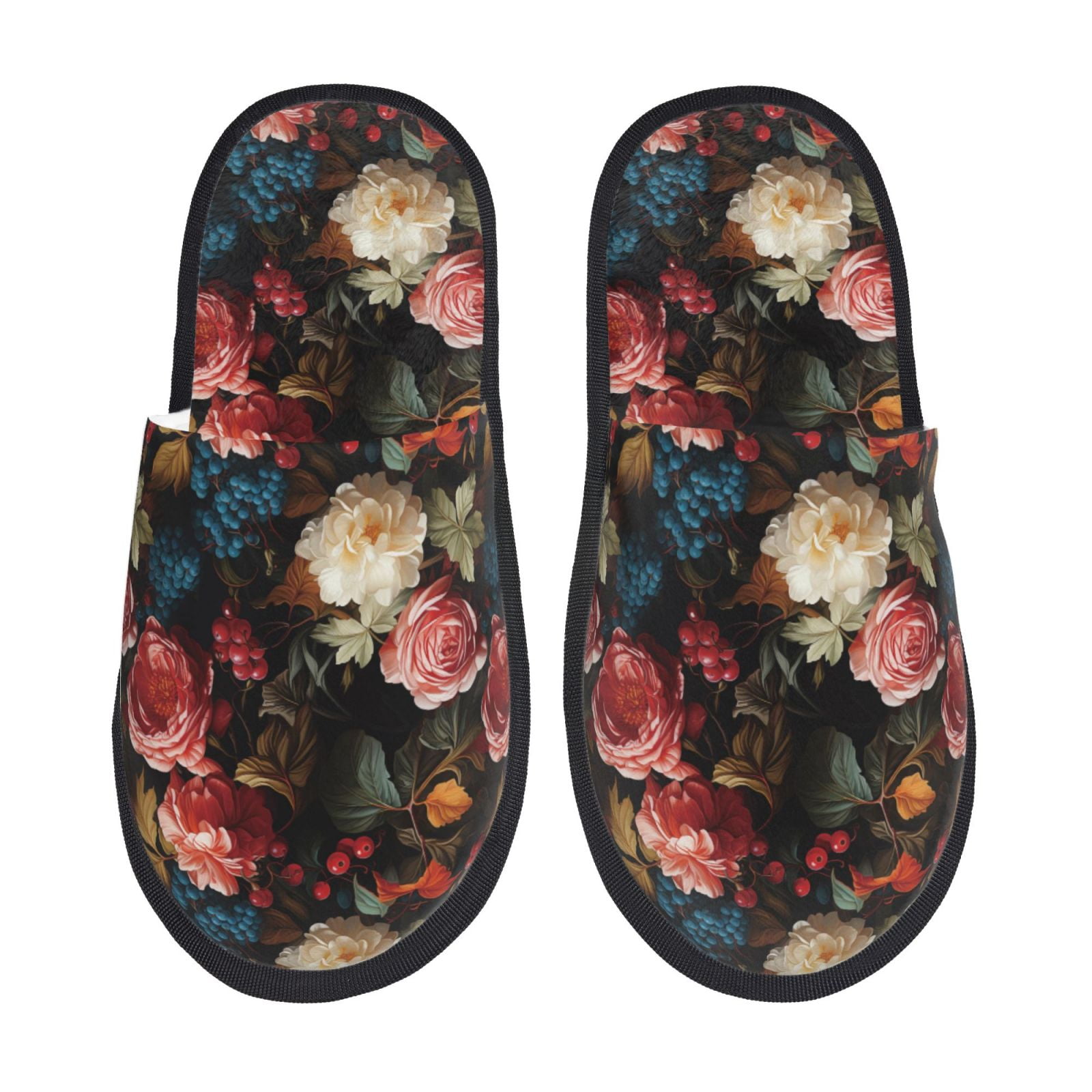 Sigee Rose Flowers for Cozy Furry Slippers Super Soft Indoor and ...