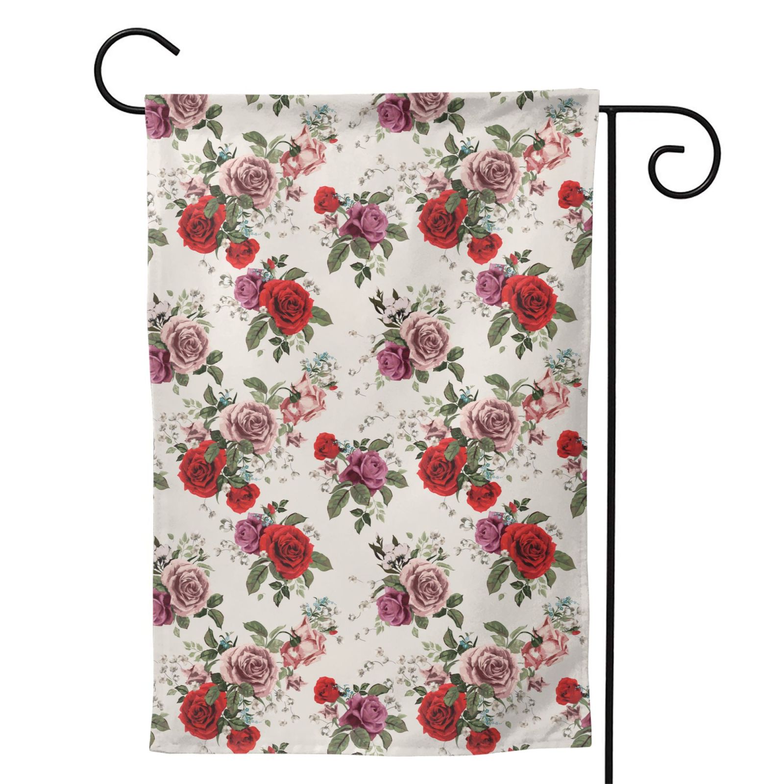 Sigee Rose Flowers for Live Happy Decorative Small Garden Flag,Double ...