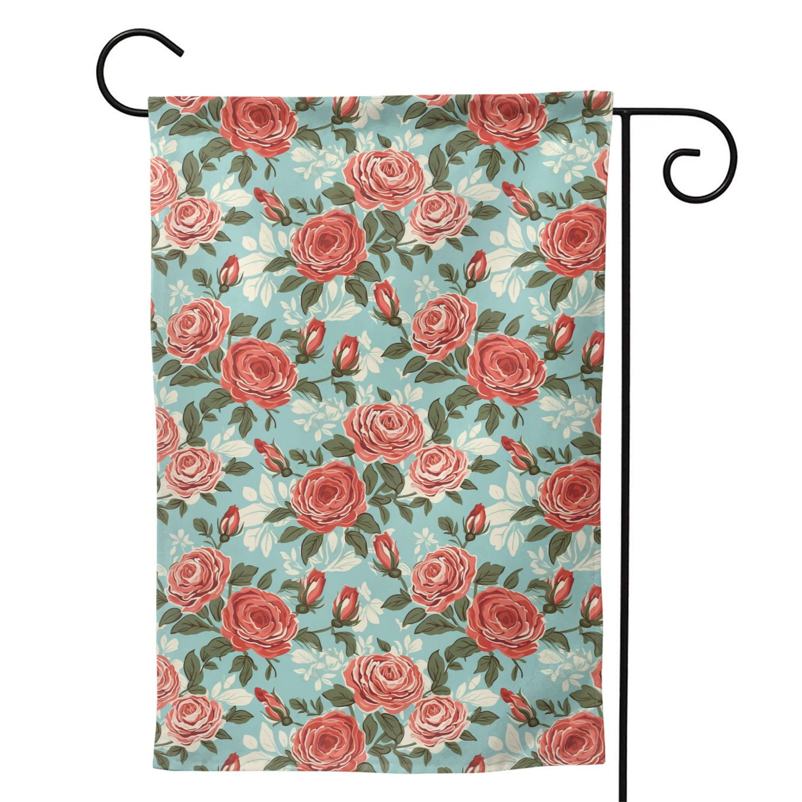 Sigee Rose Flowers for Live Happy Decorative Small Garden Flag,Double ...