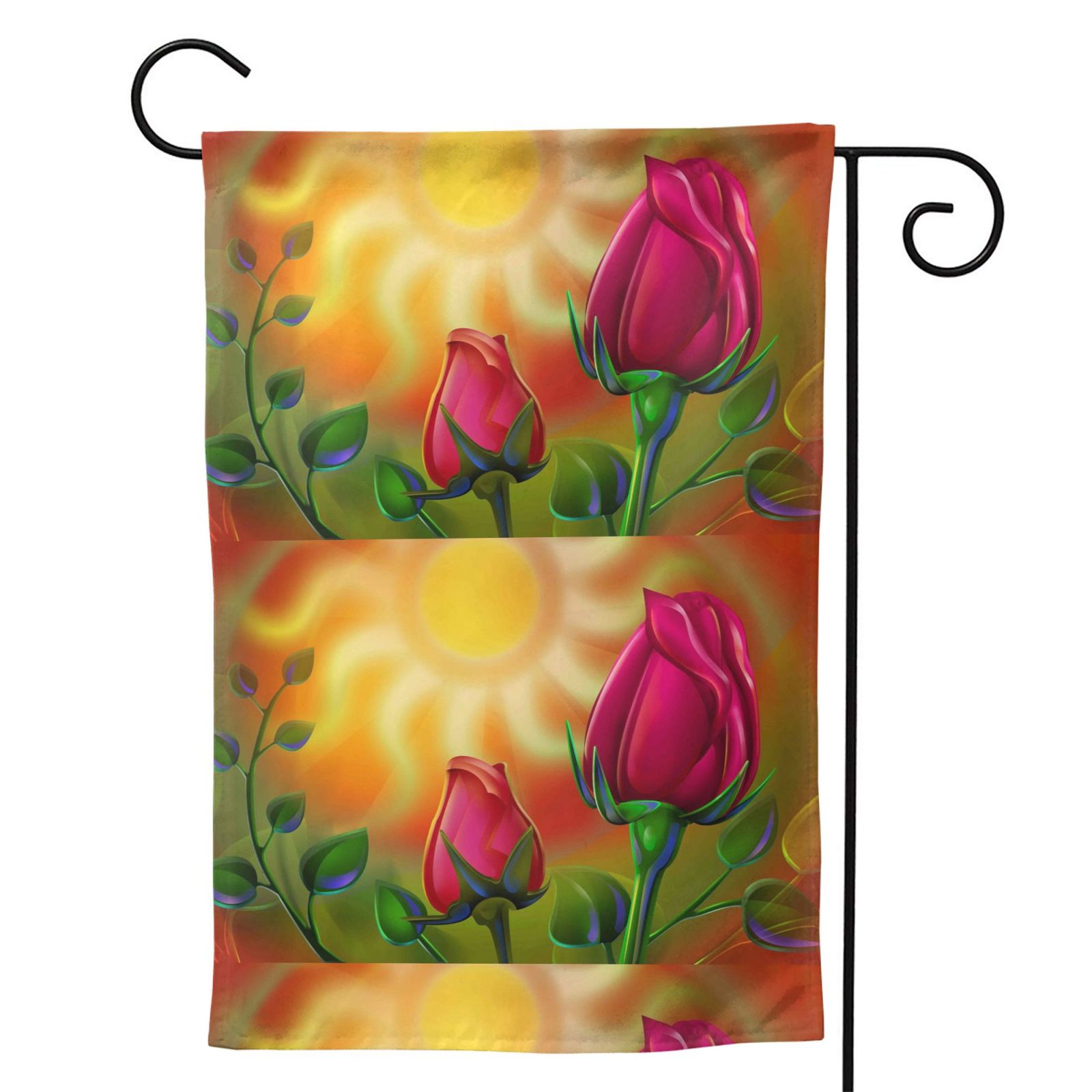Sigee Rose Psychedelic for Live Happy Decorative Small Garden Flag ...