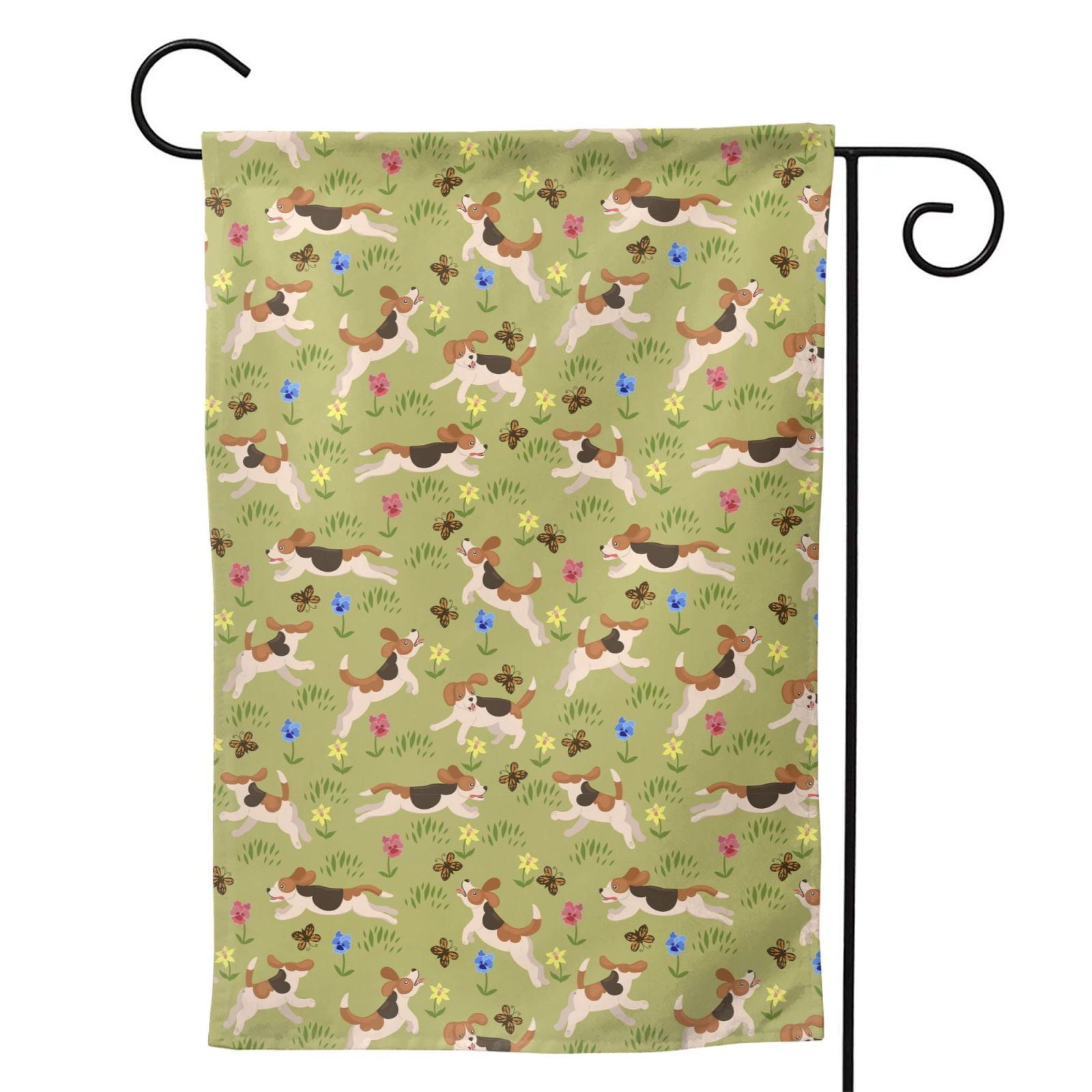 Sigee Running Beagle for Live Happy Decorative Small Garden Flag,Double ...