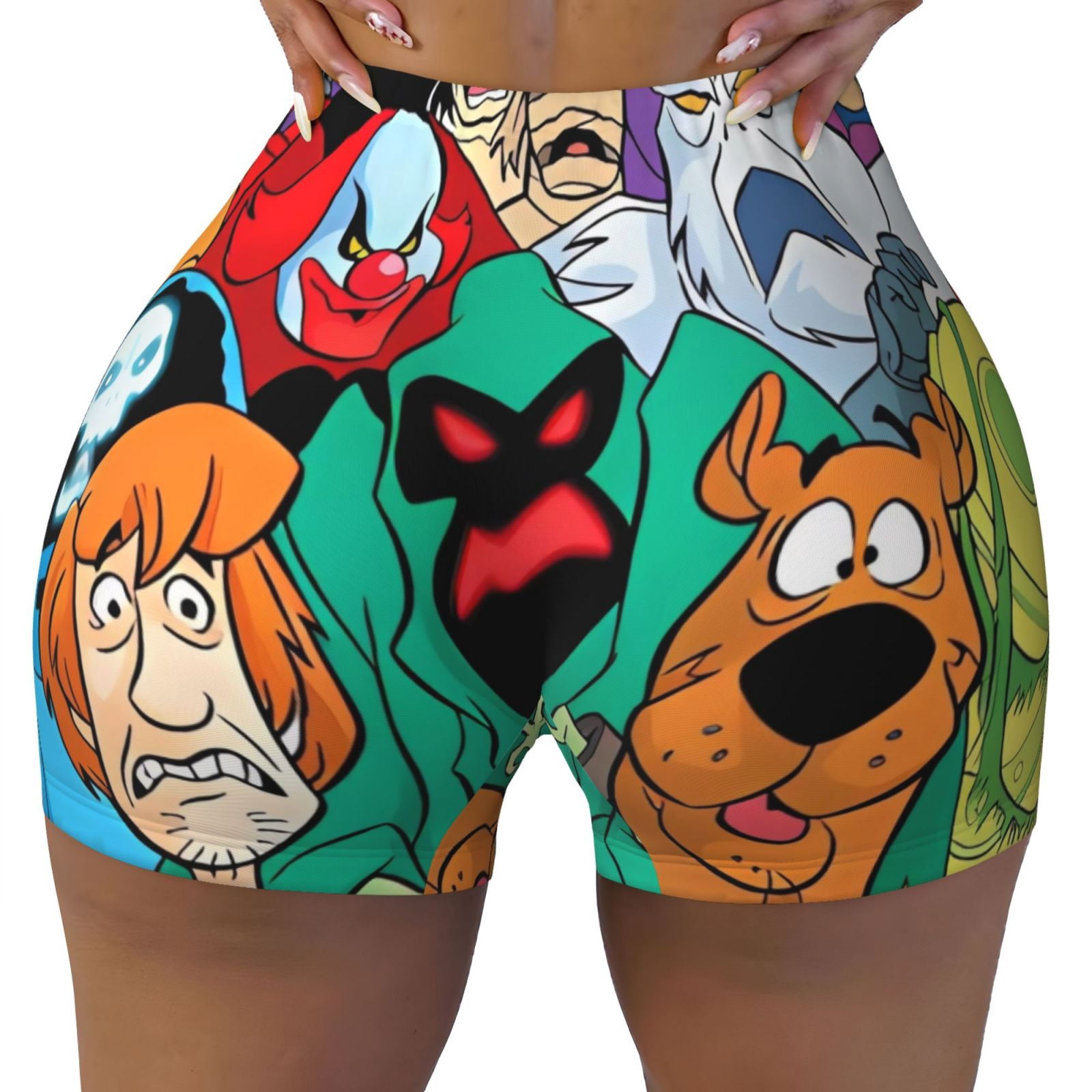 Sigee Scooby-Doo Ag Print Women's High Waist Workout Shorts - Squat ...