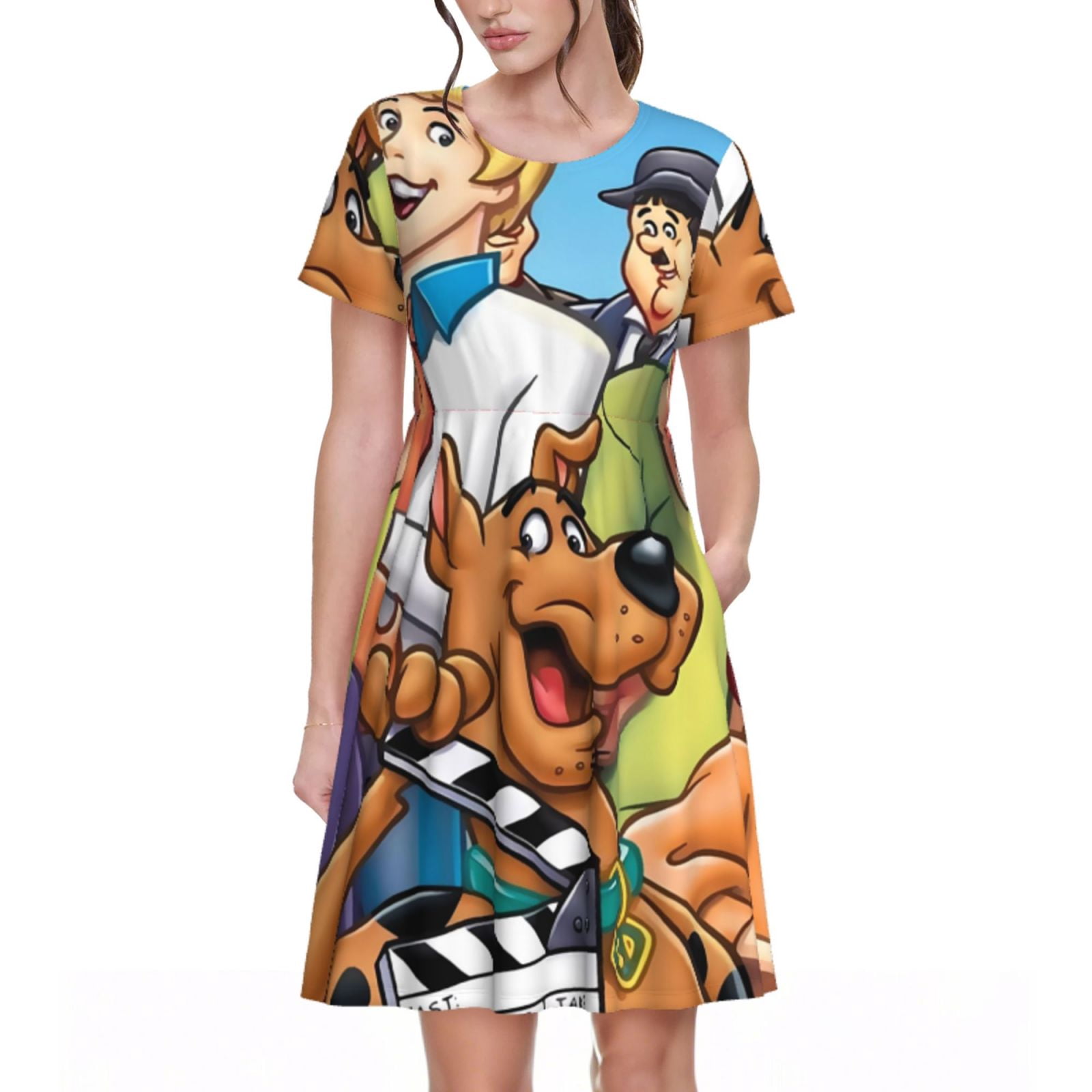 Sigee Scooby-Doo Aj for Women's Short Sleeve Dress Relaxed Fit Dress ...