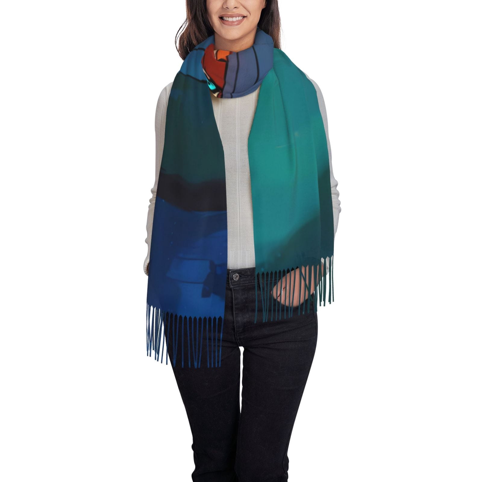 Sigee Scooby-Doo Cp for Scarf for Women Winter Warm Scarfs with Fringe ...