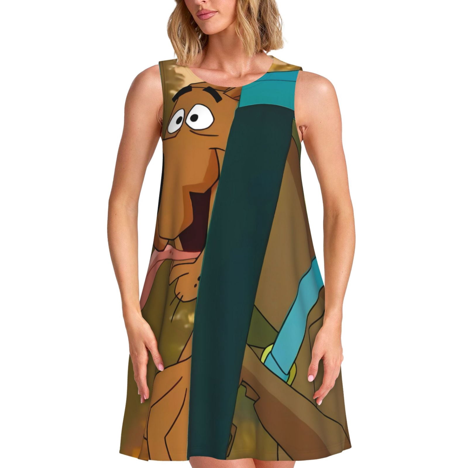 Sigee Scooby-Doo R for Women's Sleeveless Dress Relaxed Fit Dress with ...