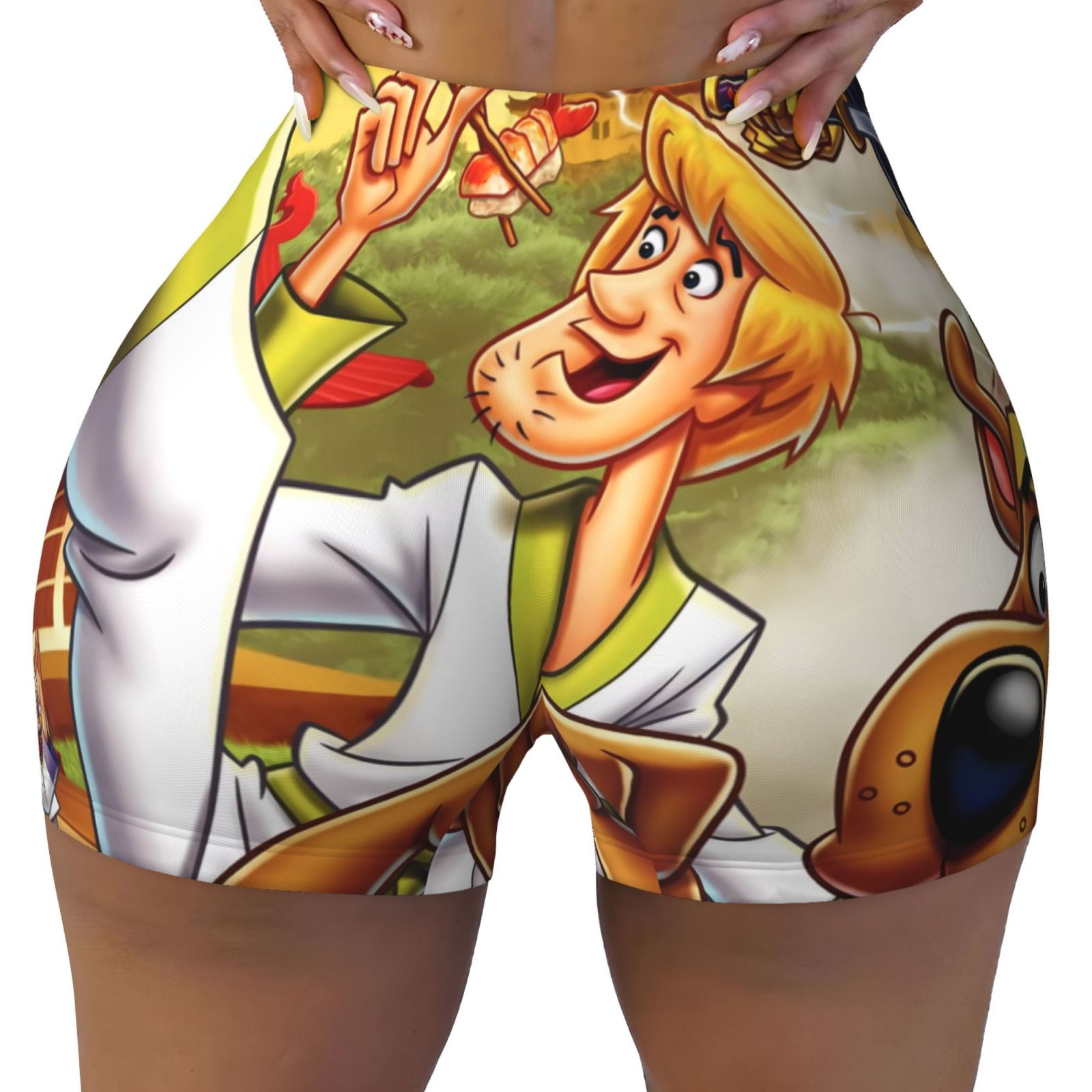 Sigee Scooby-Doo W Print Women's High Waist Workout Shorts - Squat ...