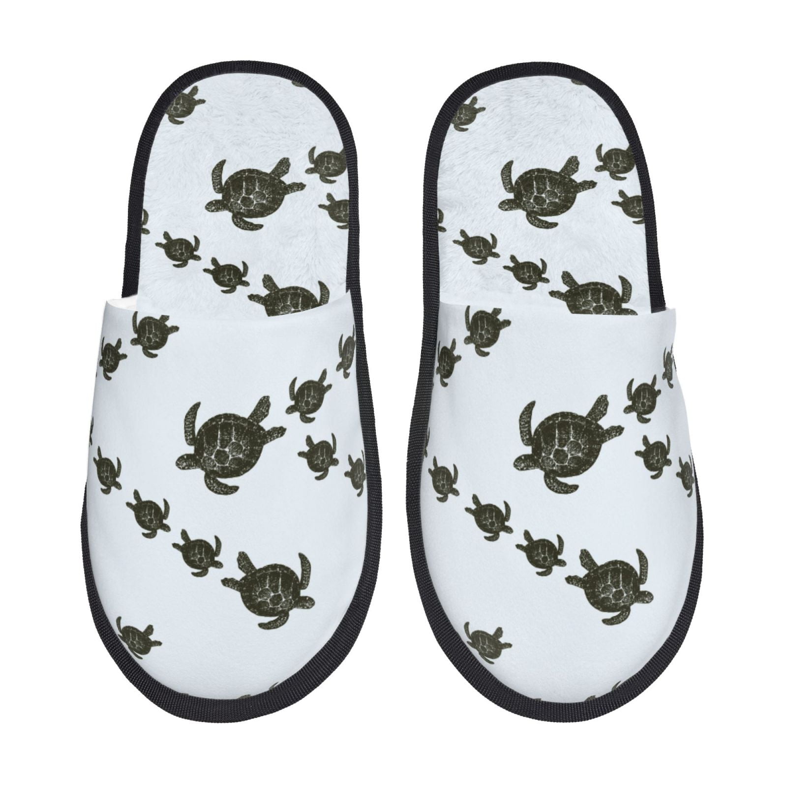 Sigee Sea Turtle for Cozy Furry Slippers Super Soft Indoor and Outdoor ...