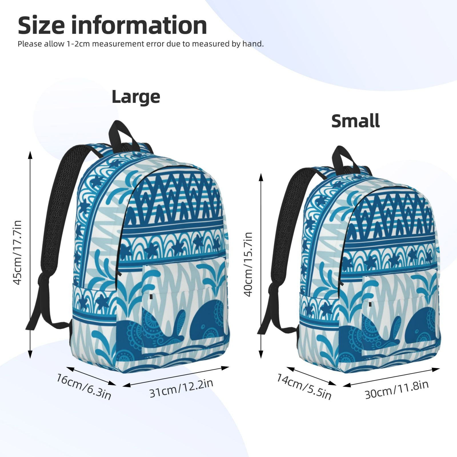 Sigee Sea Underwater Animals for Canvas Large Capacity Laptop Backpack ...