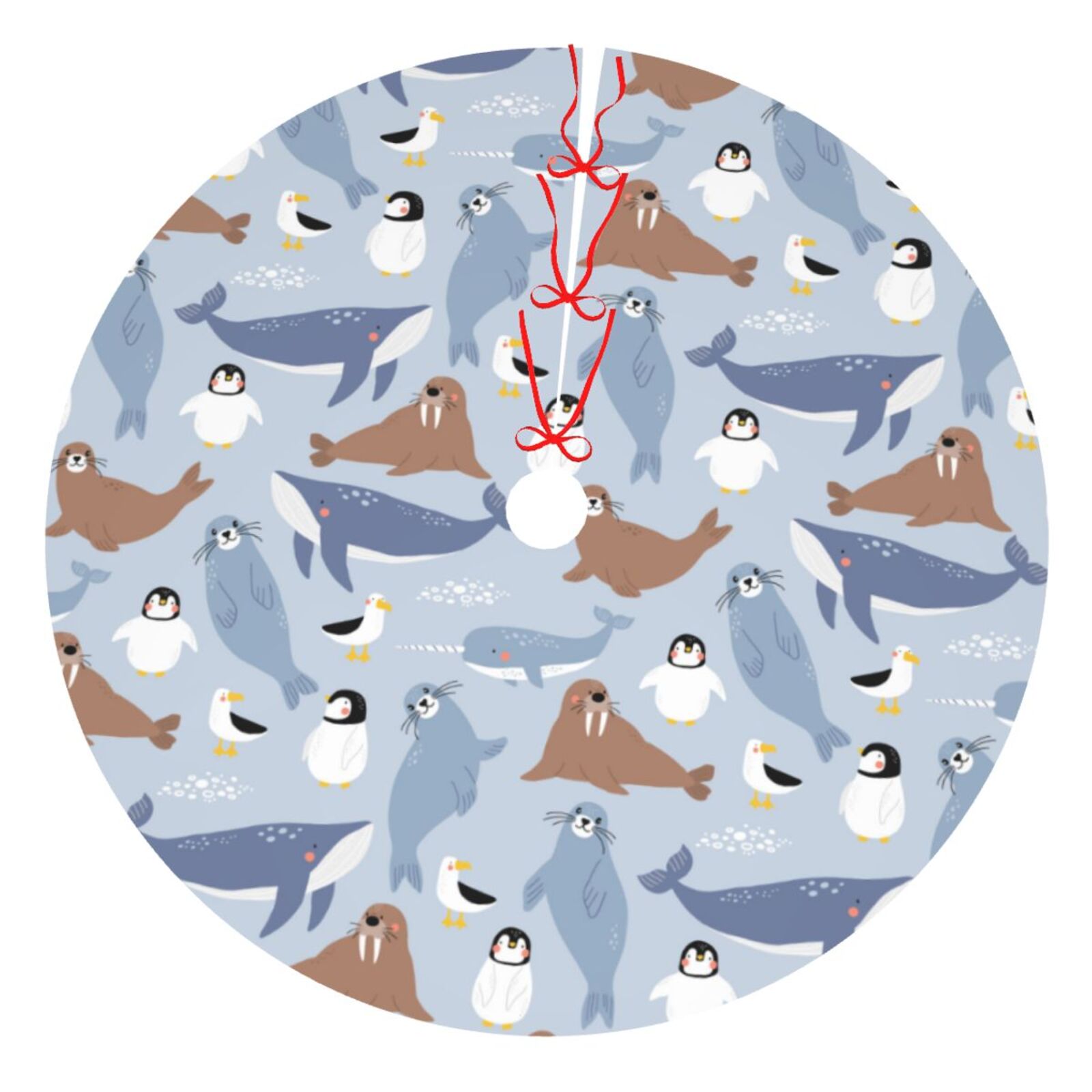 Sigee Seal Fox Seagull Whales for Christmas Decoration Tree Skirt ...