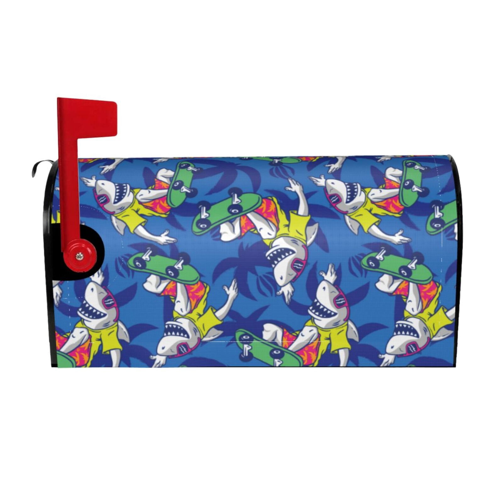 Sigee Sharks Skateboarding With Palm for Mailbox Cover Magnetic ...