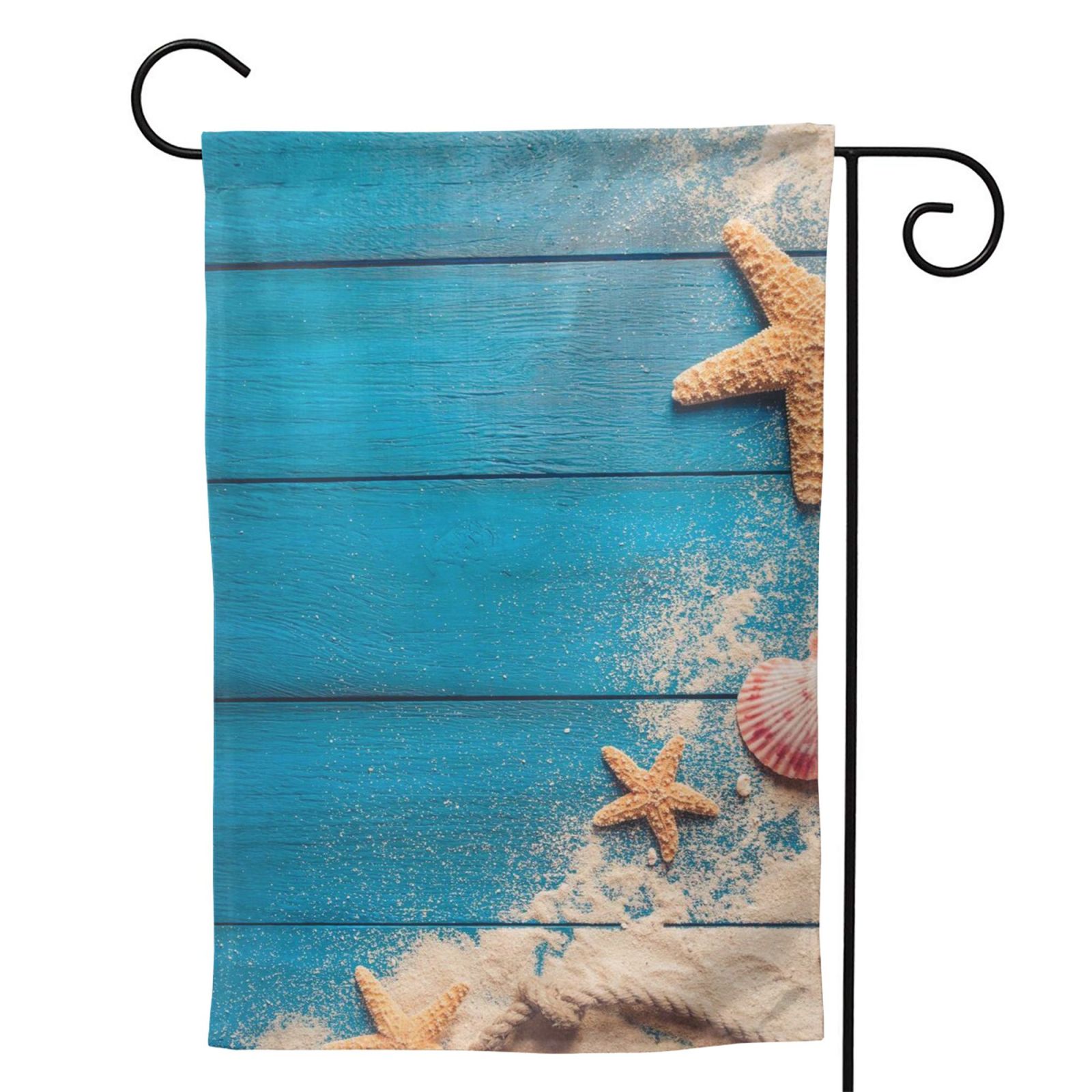 Sigee Shells and Starfish for Live Happy Decorative Small Garden Flag ...