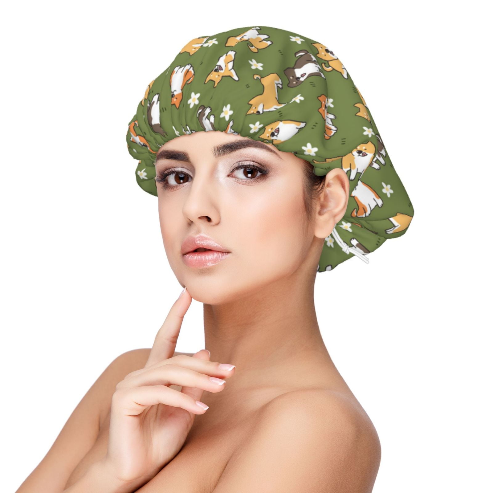 Sigee Shiba Inu Dog And Flower for Hair Wrap Adjustable Sleep Cap for ...