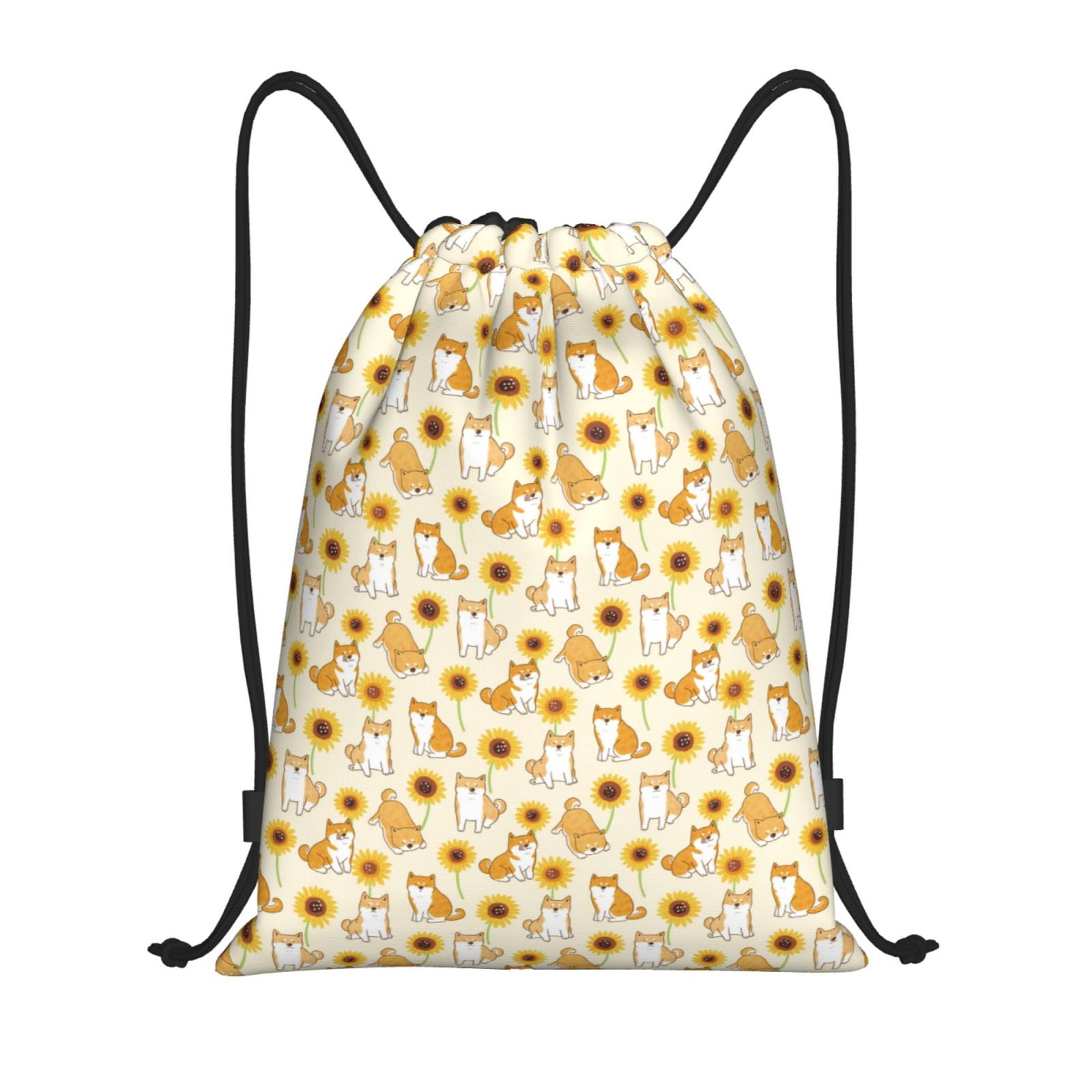 Sigee Shiba Inu Sunflower for Drawstring Bag String Backpack for Sports ...