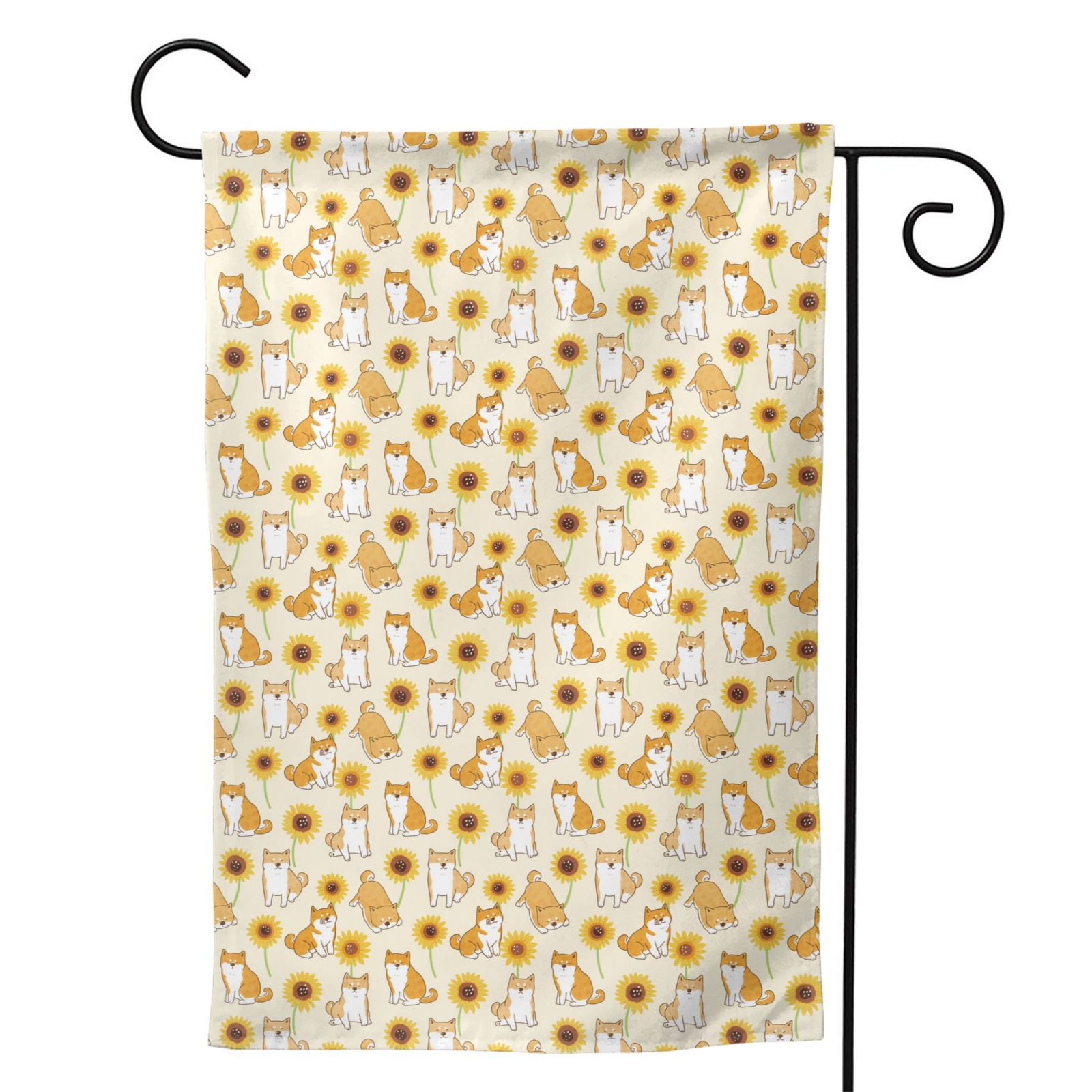 Sigee Shiba Inu Sunflower for Live Happy Decorative Small Garden Flag ...