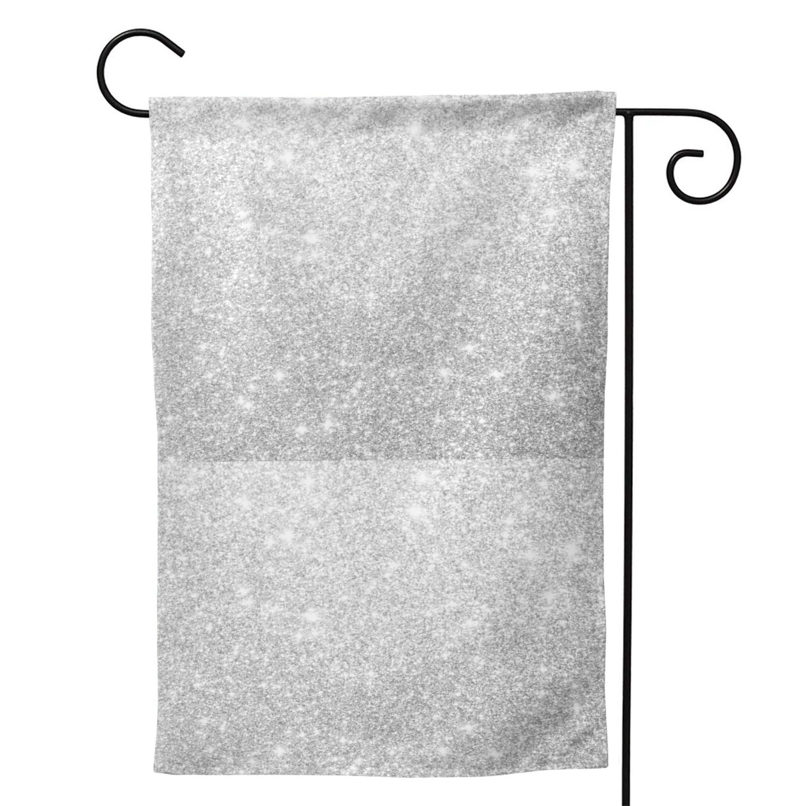 Sigee Silver Glitter for Live Happy Decorative Small Garden Flag,Double ...