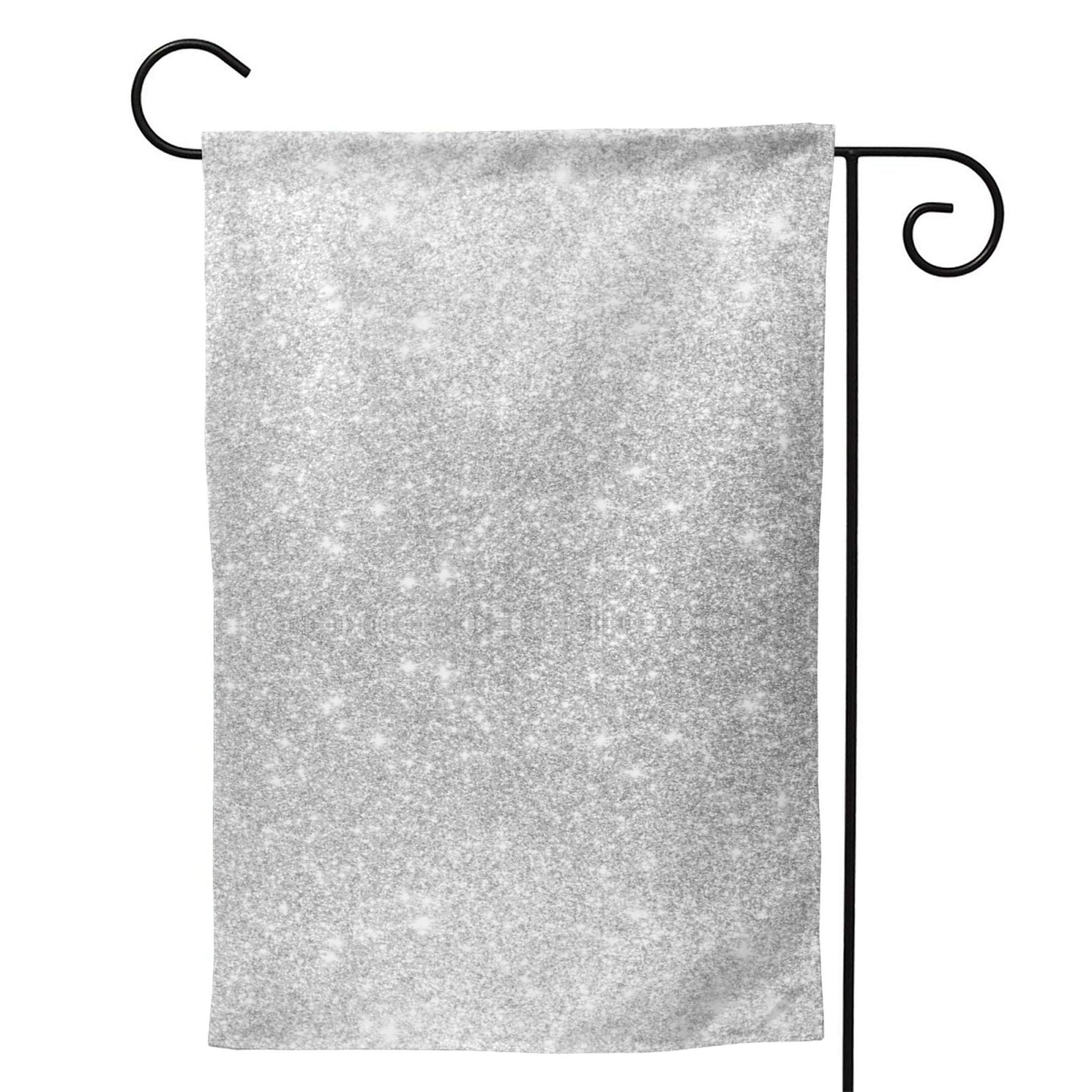 Sigee Silver Glitter for Live Happy Decorative Small Garden Flag,Double ...