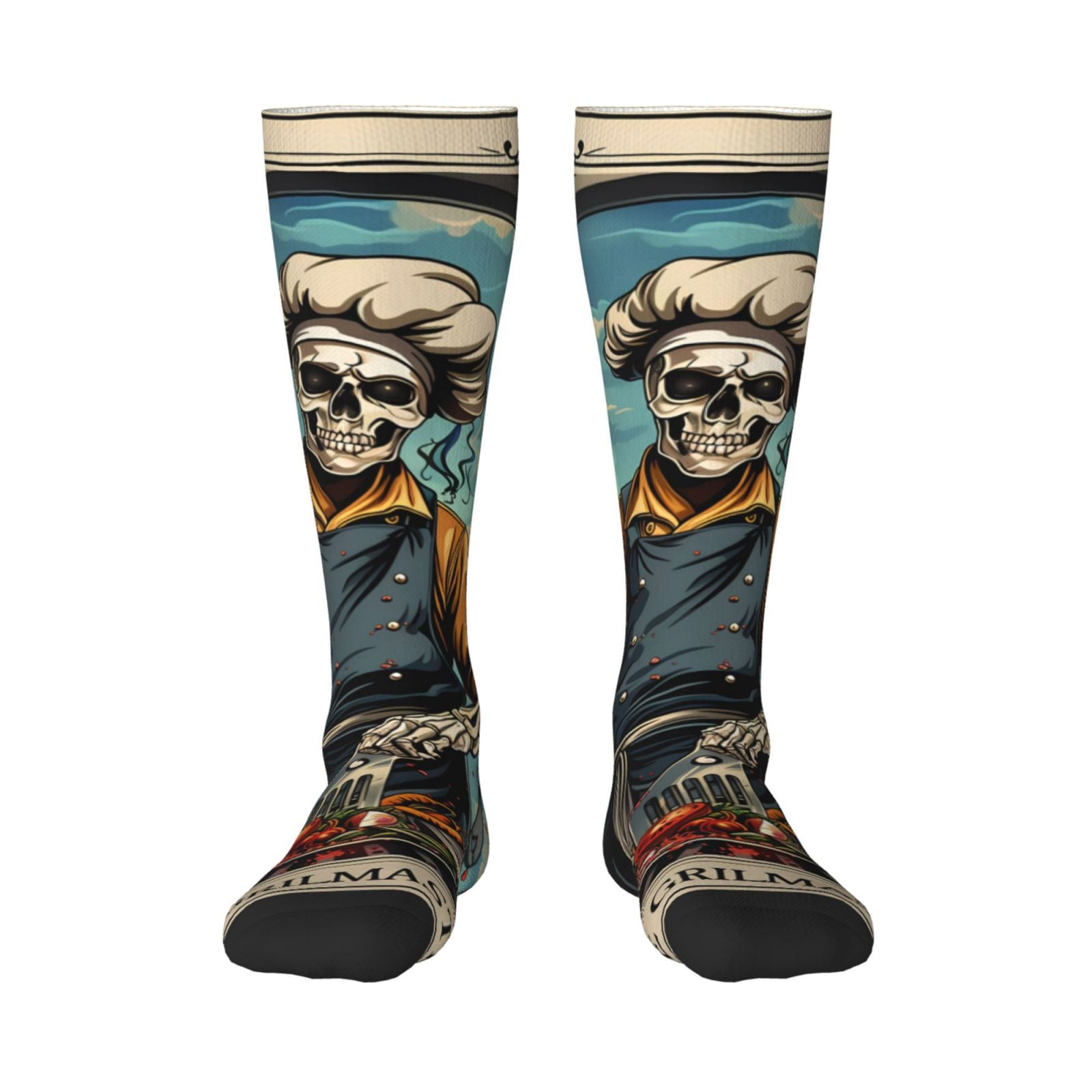 Sigee Skeleton Chef BBQ Scene for Socks for Men Women Socks Stocking ...