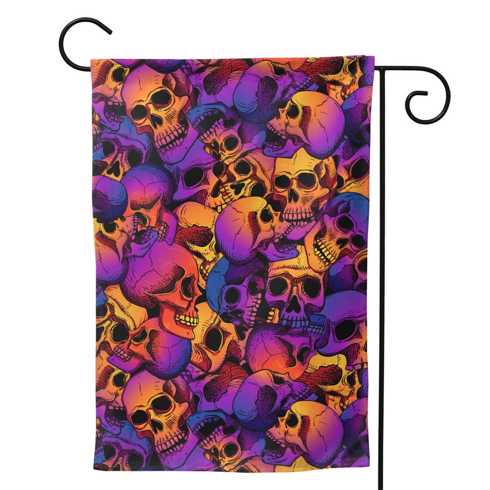 Sigee Skull for Live Happy Decorative Small Garden Flag,Double Sided ...