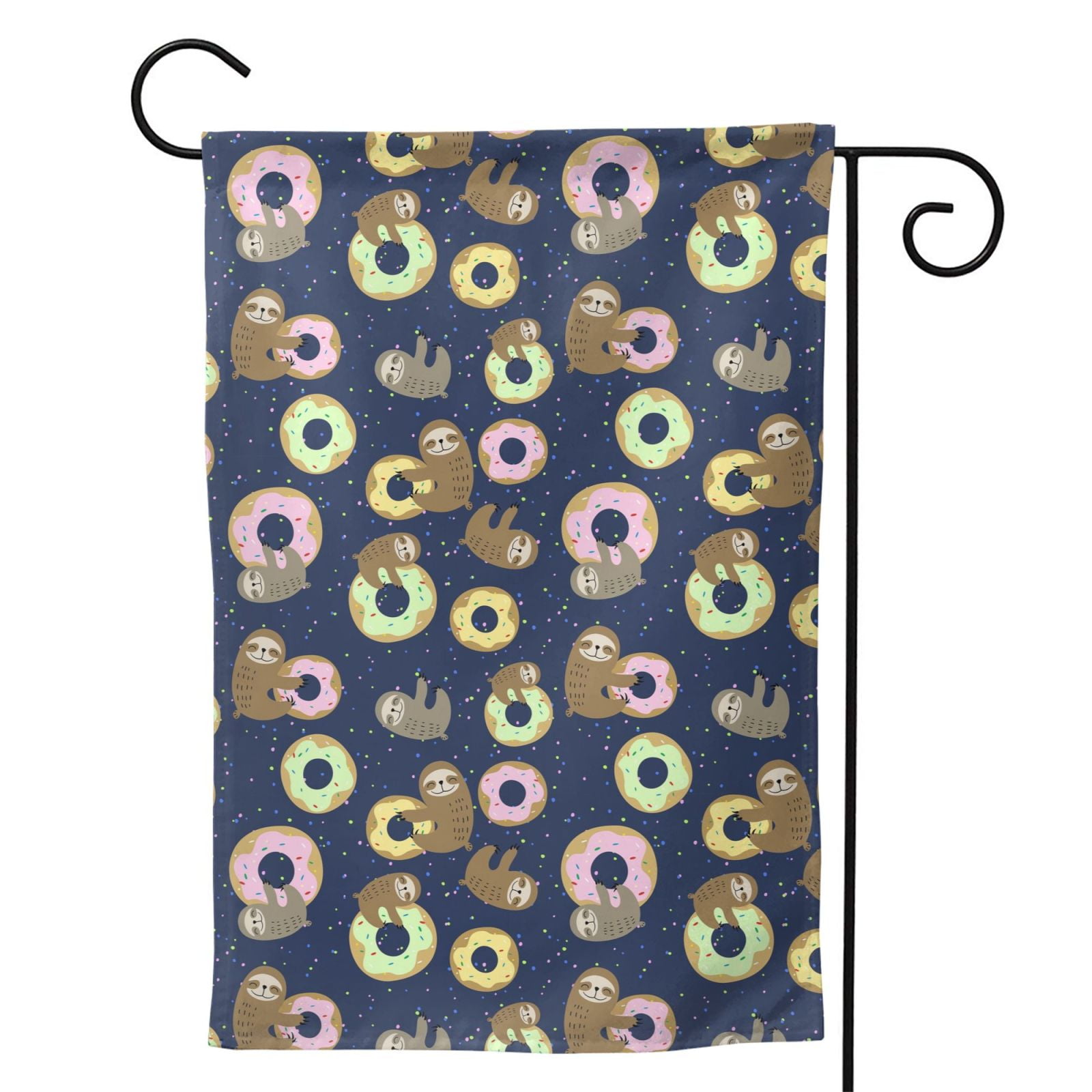 Sigee Sloth with Donuts for Live Happy Decorative Small Garden Flag ...