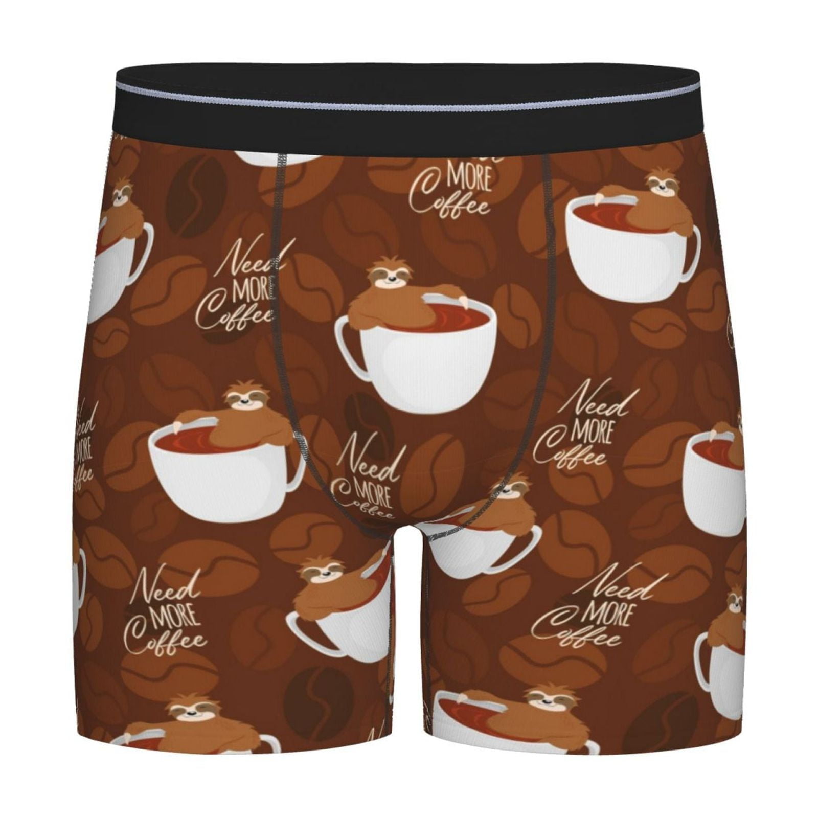 Sigee Sloths Need More Coffee for Men's Boxer Briefs,Moisture Wicking ...