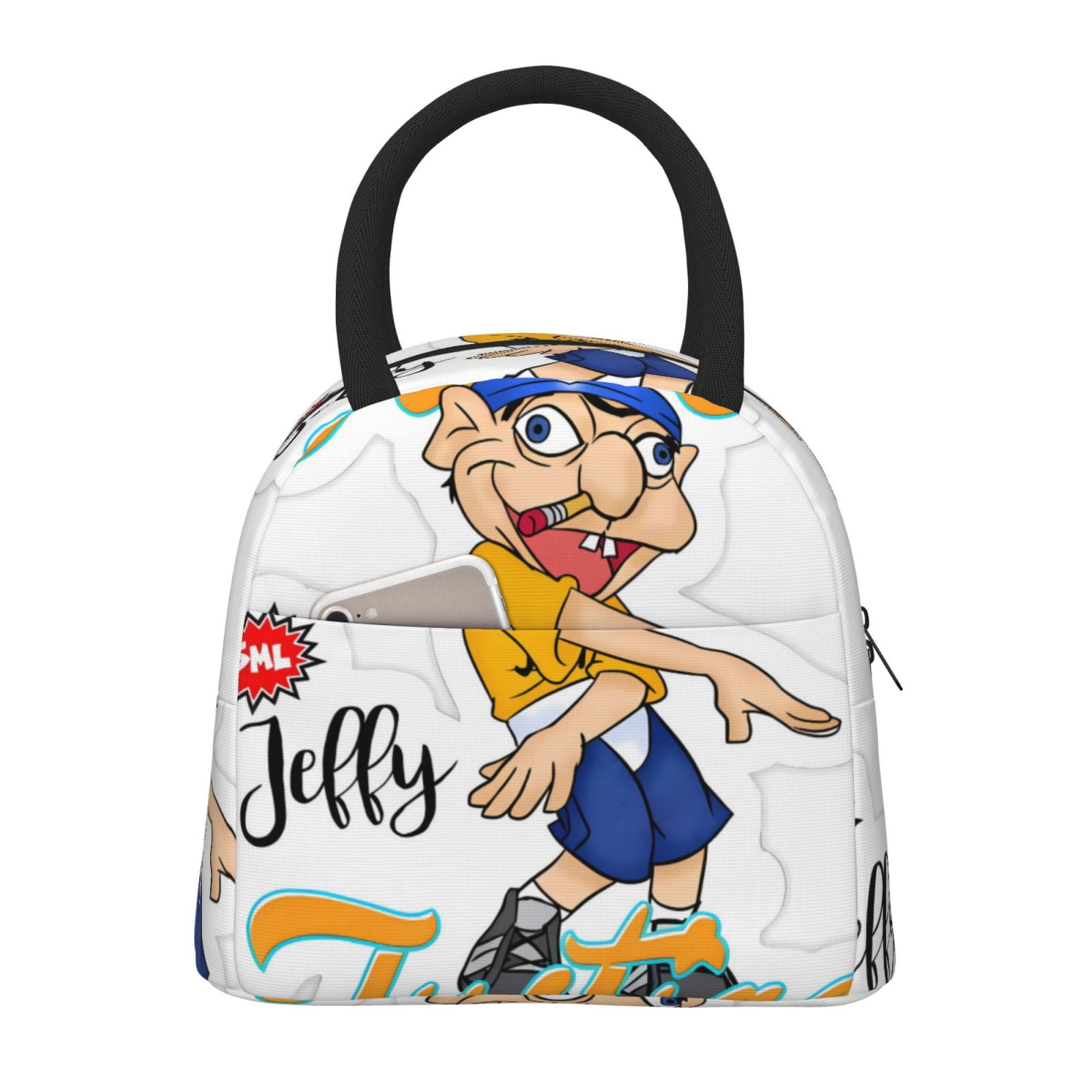 Sigee Sml Jeffy Bk Print Lunch Bag for Women Men, Reusable Lunch Bag ...