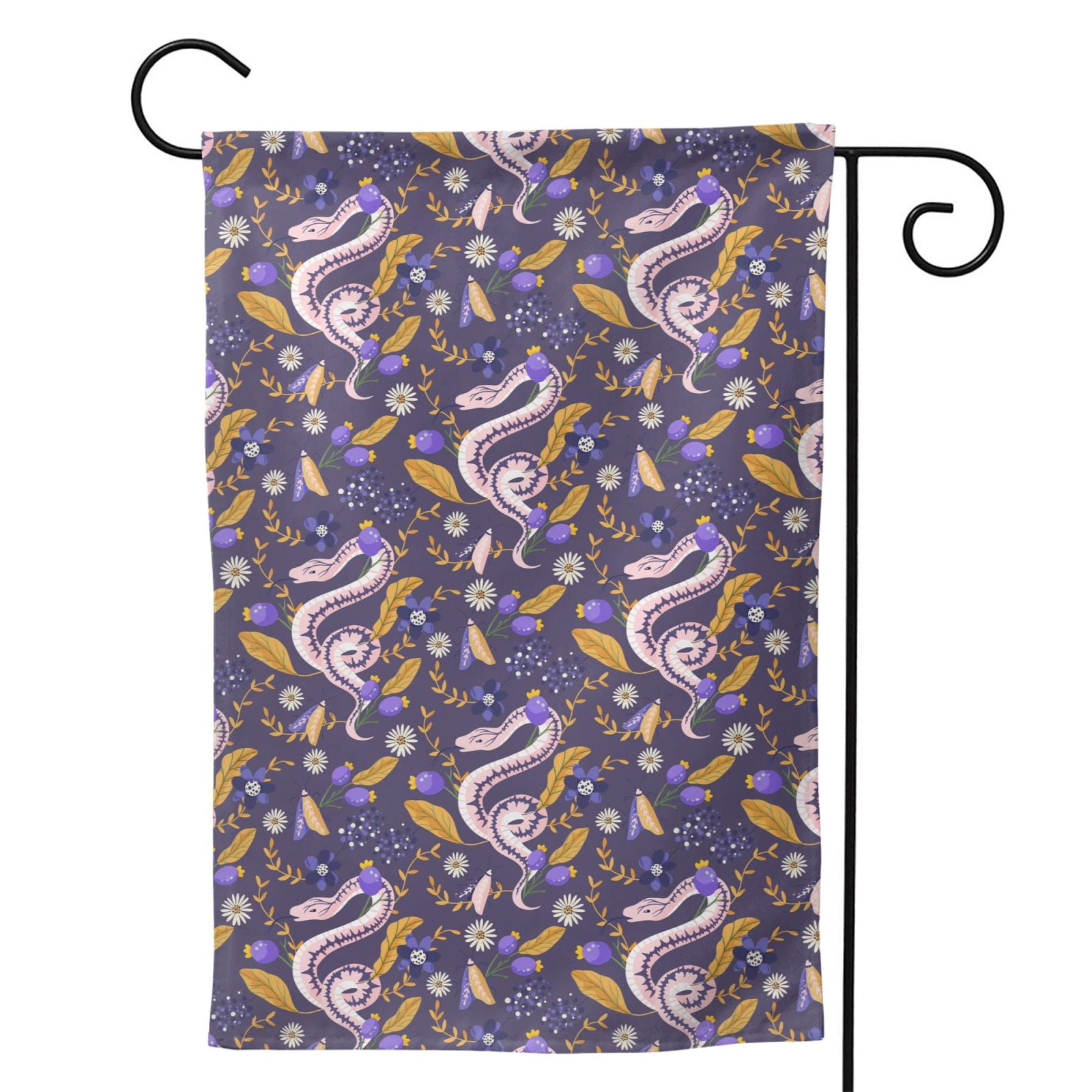 Sigee Snake And Floral for Live Happy Decorative Small Garden Flag ...