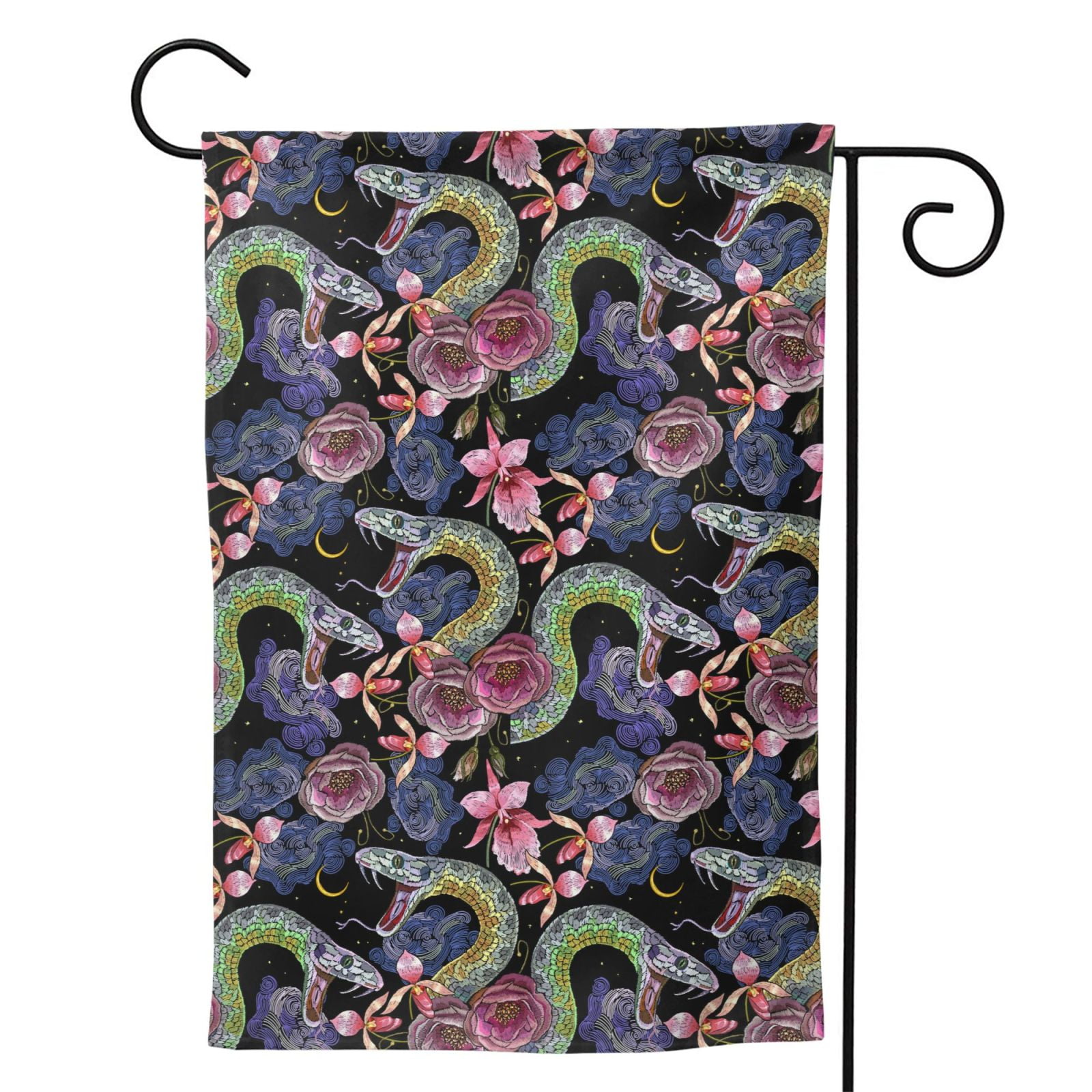 Sigee Snake And Flower for Live Happy Decorative Small Garden Flag ...