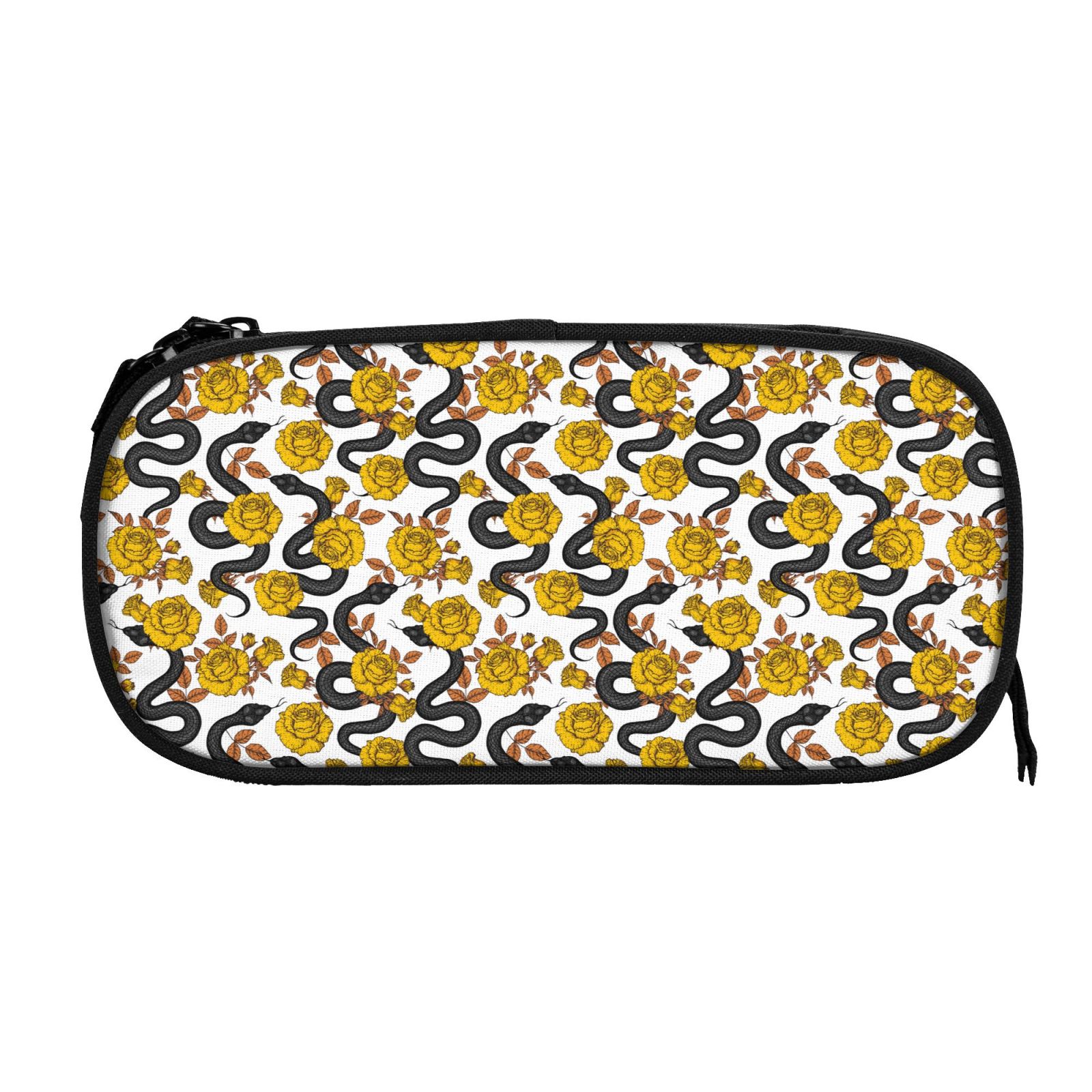 Sigee Snake And Rose for Portable Pencil Pouch with Zipper for Students ...