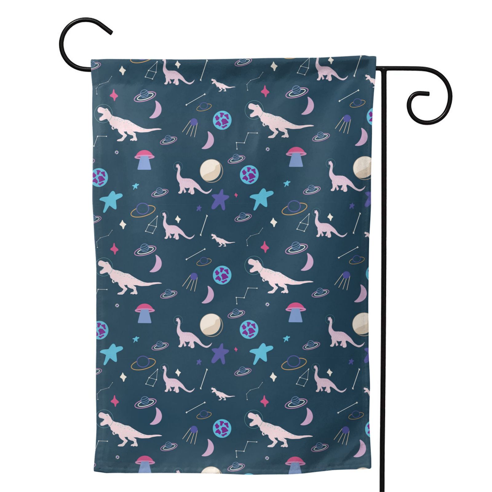 Sigee Space Dinosaur for Live Happy Decorative Small Garden Flag,Double ...