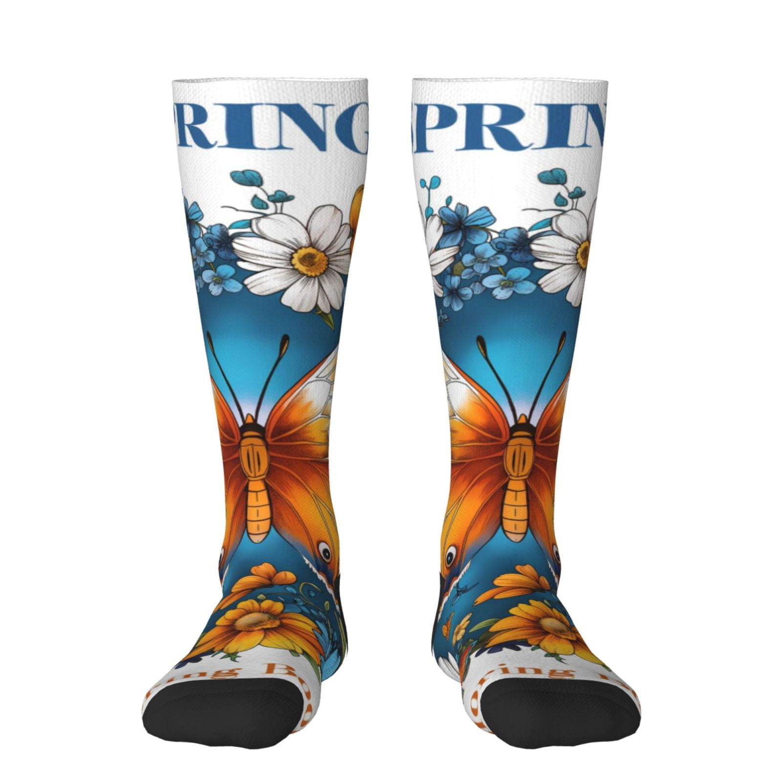 Sigee Spring Butterfly Flowers for Socks for Men Women Socks Stocking ...