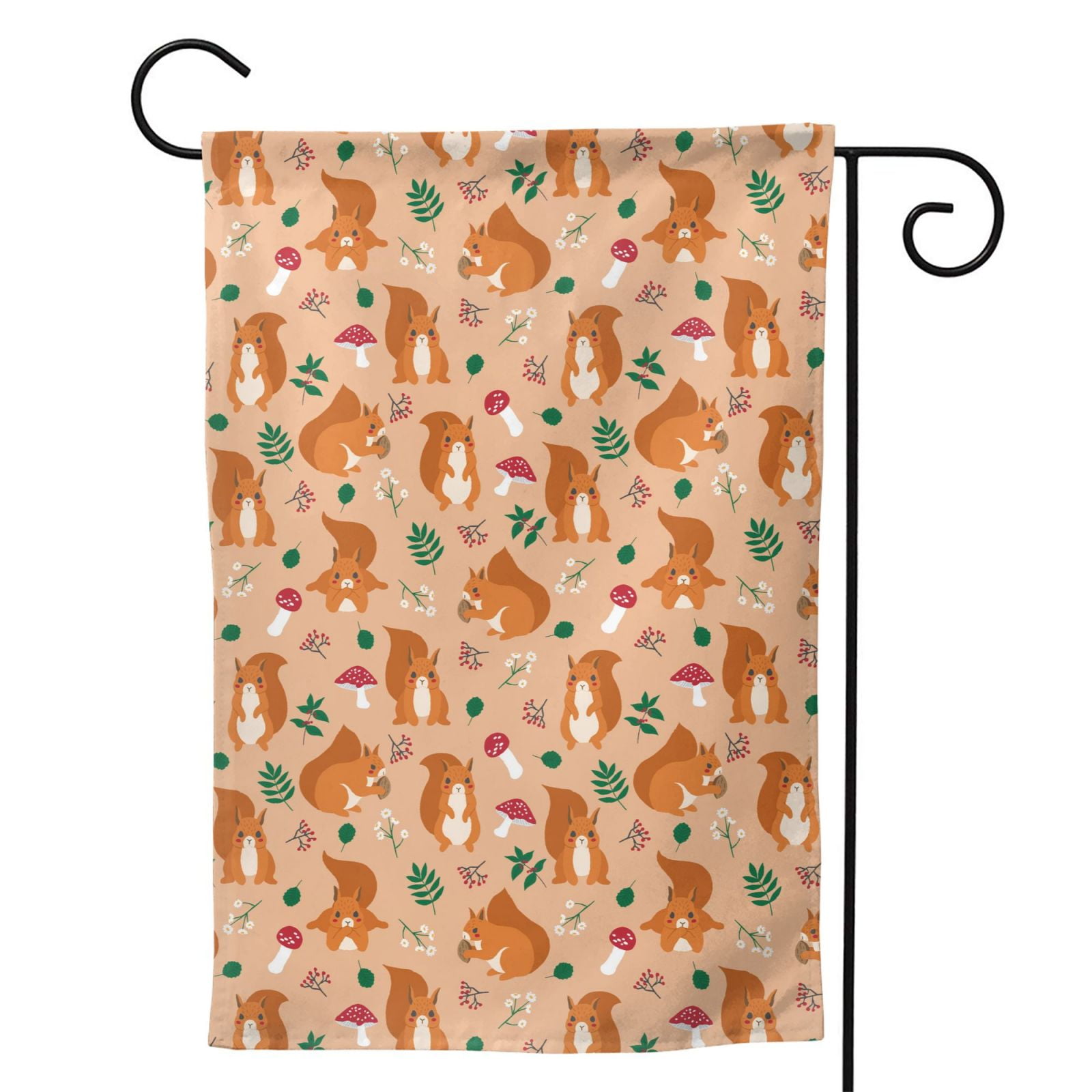 Sigee Squirrel And Mushroom for Live Happy Decorative Small Garden Flag ...