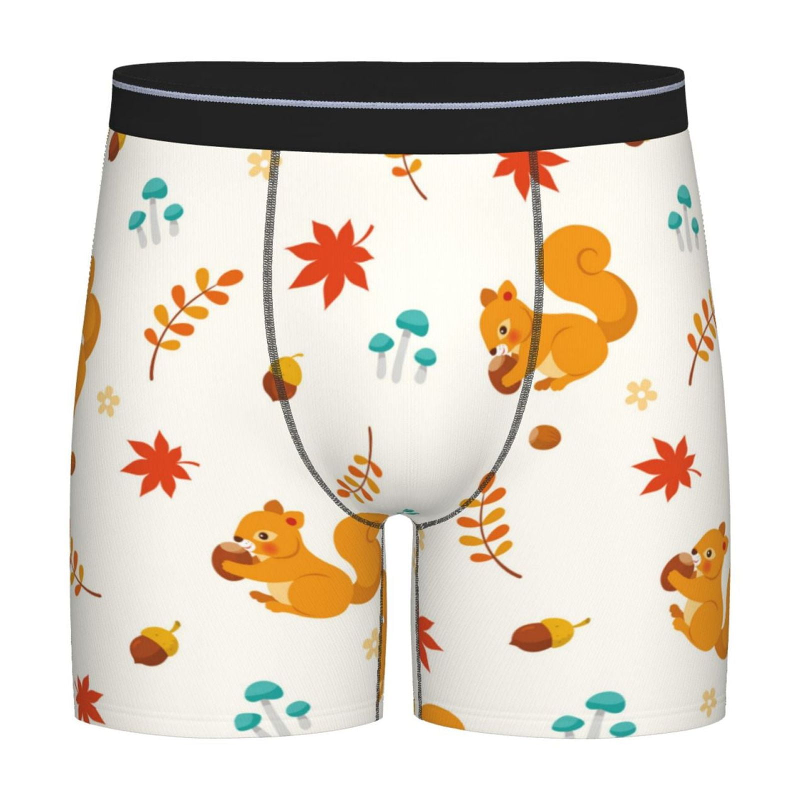 Sigee Squirrel Maple Leaves And Nuts for Men's Boxer Briefs,Moisture ...