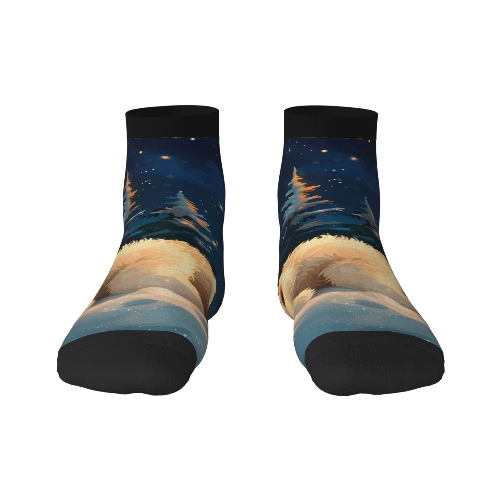 Sigee Starry Sky Sleep White Bear for Crew Soft Moisture-wicking Socks ...