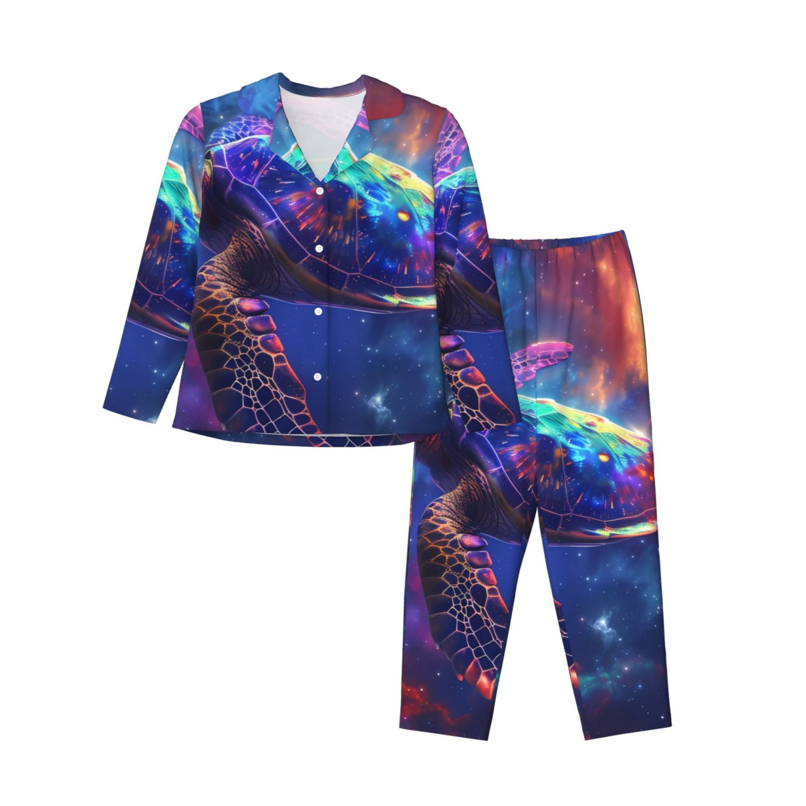 Sigee Starry Sky Turtle for Women’s Pajama Sets Long-Sleeved Pjs Sets ...