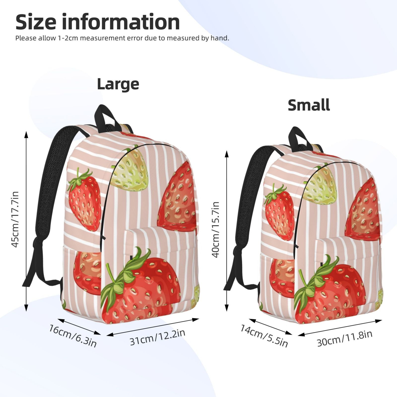 Sigee Strawberries for Canvas Large Capacity Laptop Backpack for Men ...