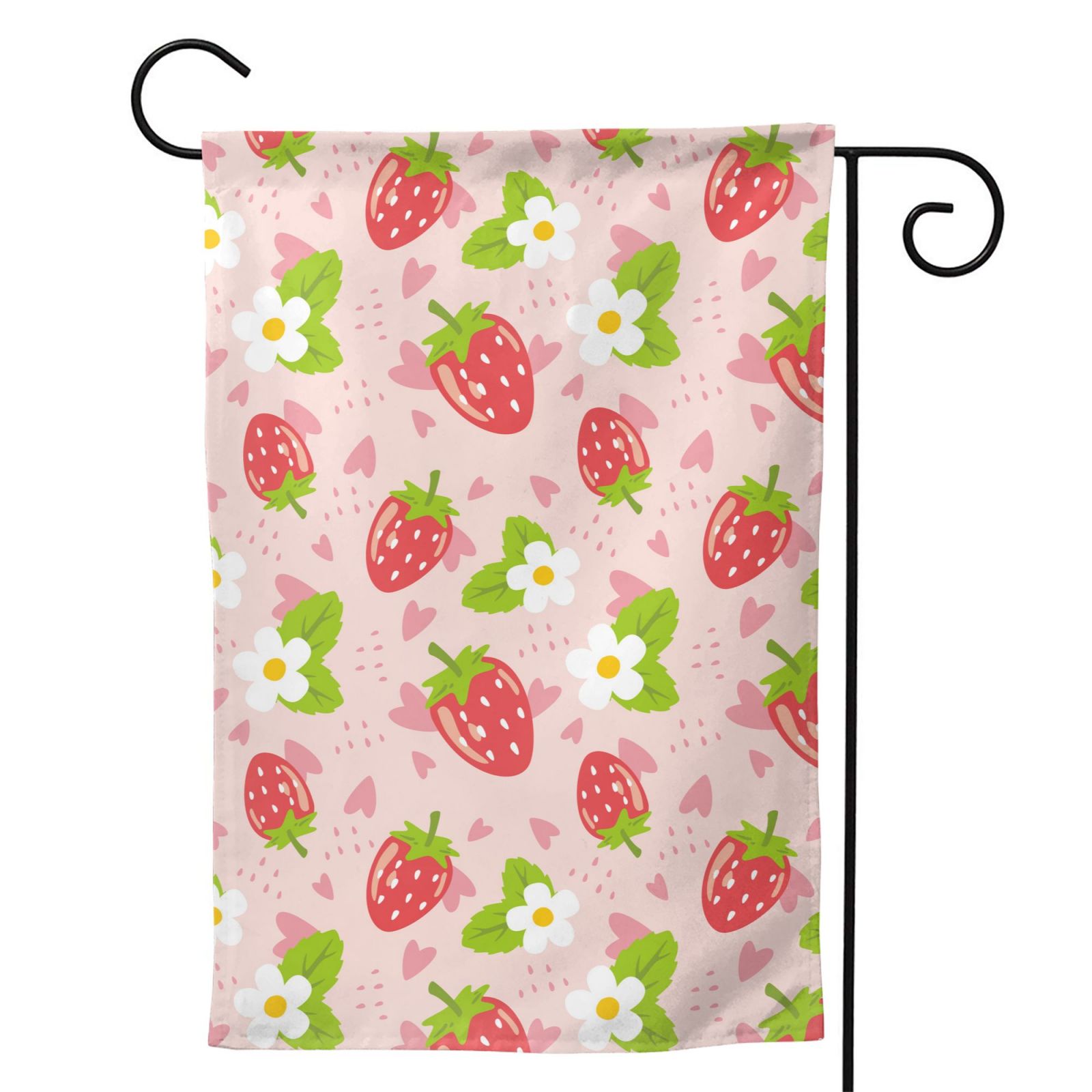 Sigee Strawberry Floral for Live Happy Decorative Small Garden Flag ...