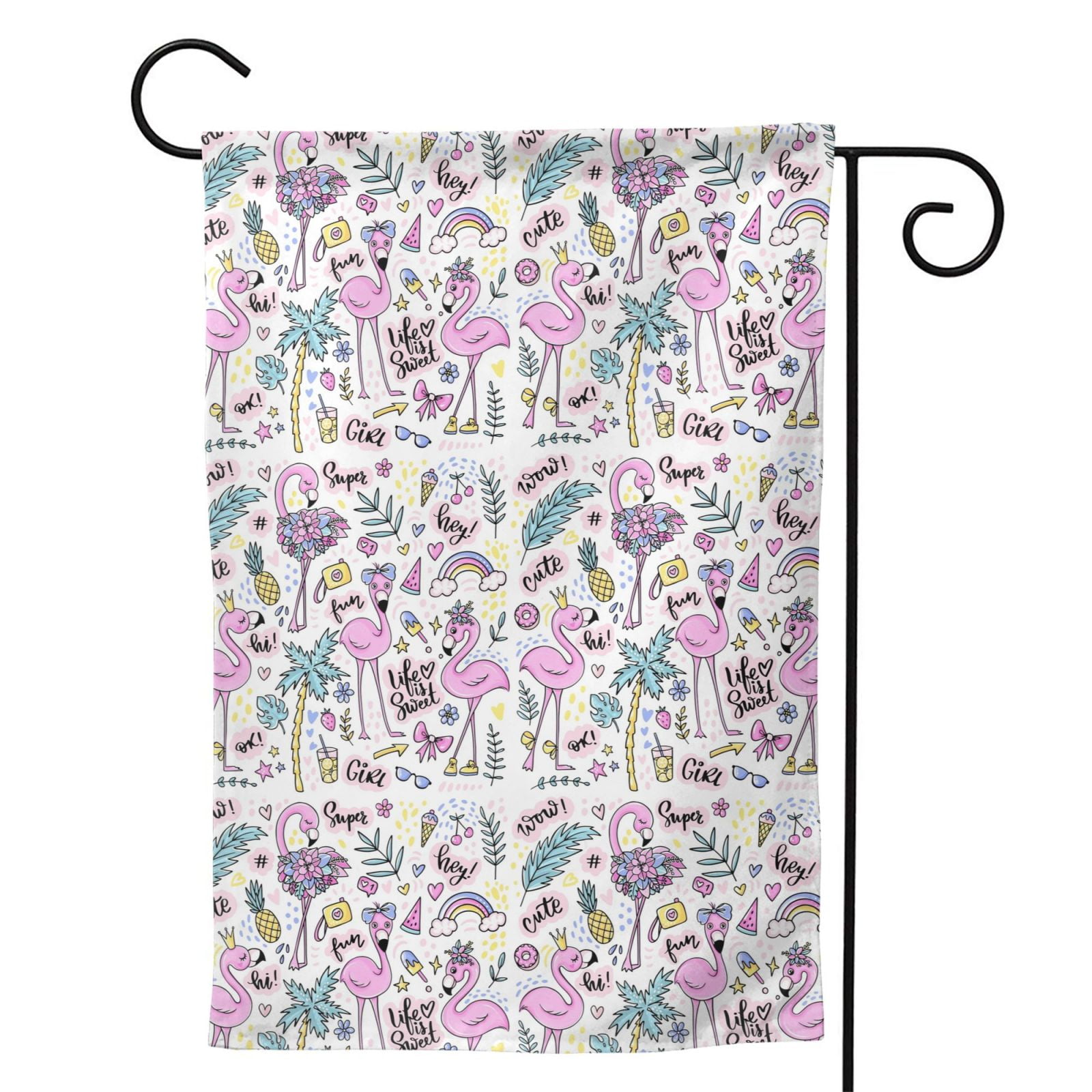 Sigee Summer with Flamingo for Live Happy Decorative Small Garden Flag ...